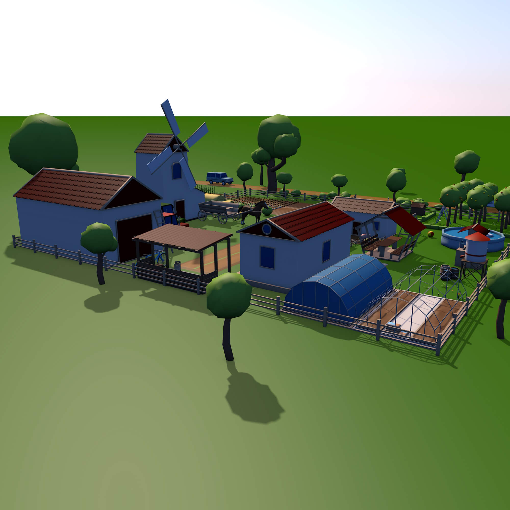 Farm Asset Collection Low Poly - 3D Model by katherina
