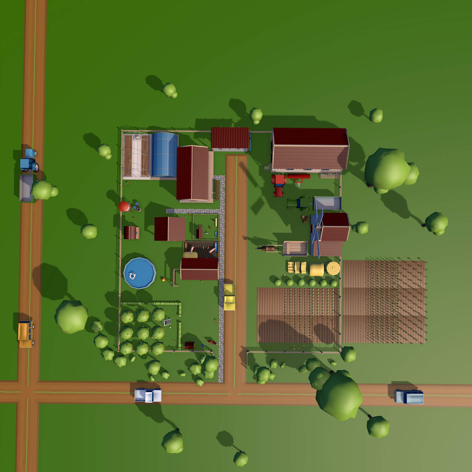 Farm Asset Collection Low Poly - 3D Model by katherina