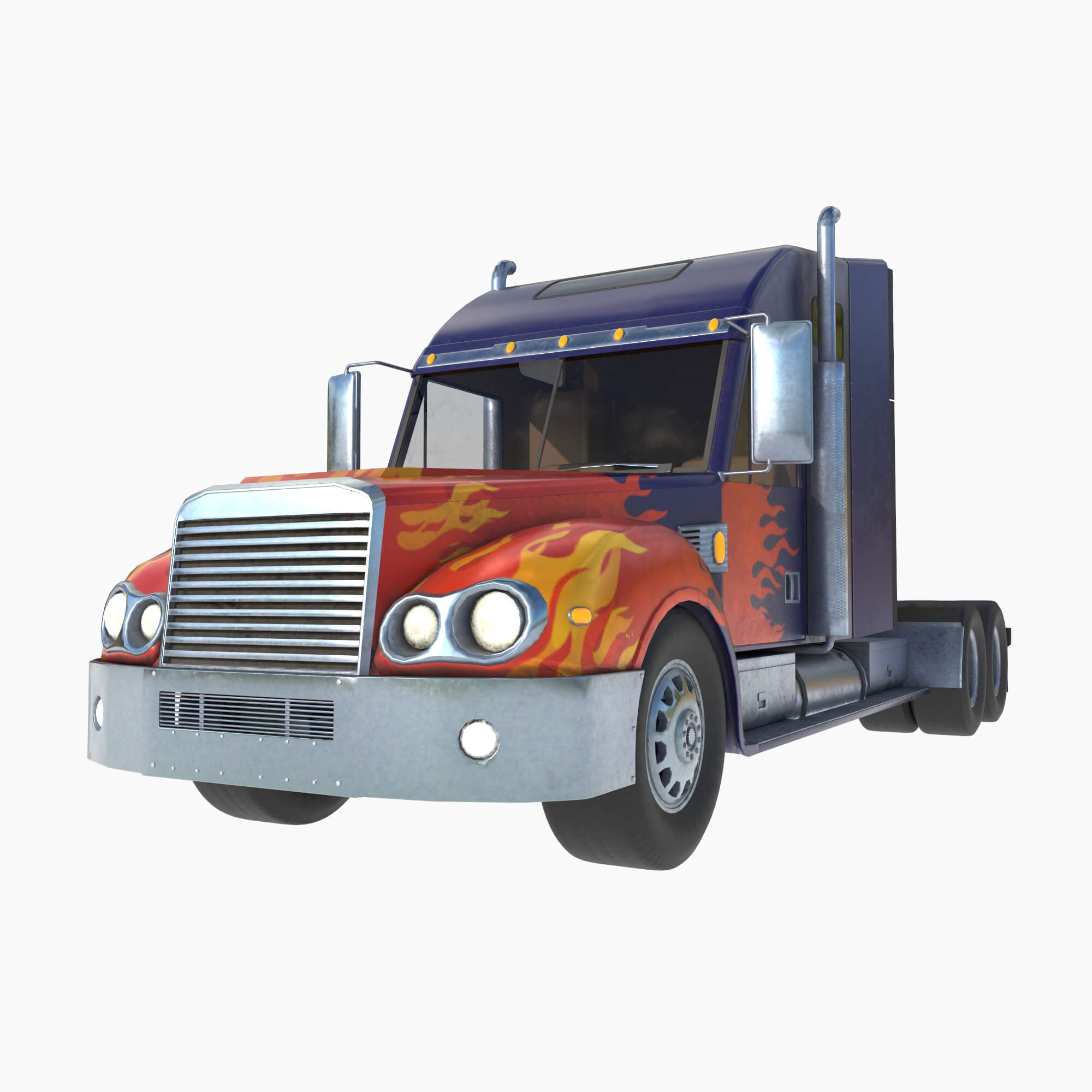 Freightliner Coronado With Flame Paint - 3D Model by katherina