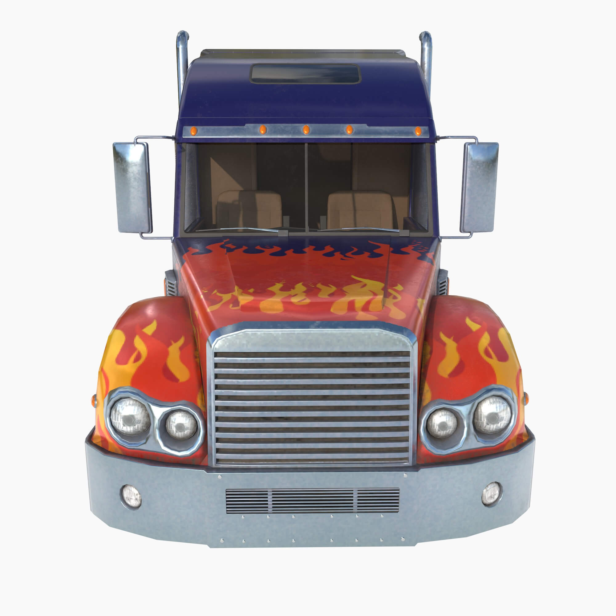Freightliner Coronado With Flame Paint - 3D Model by katherina