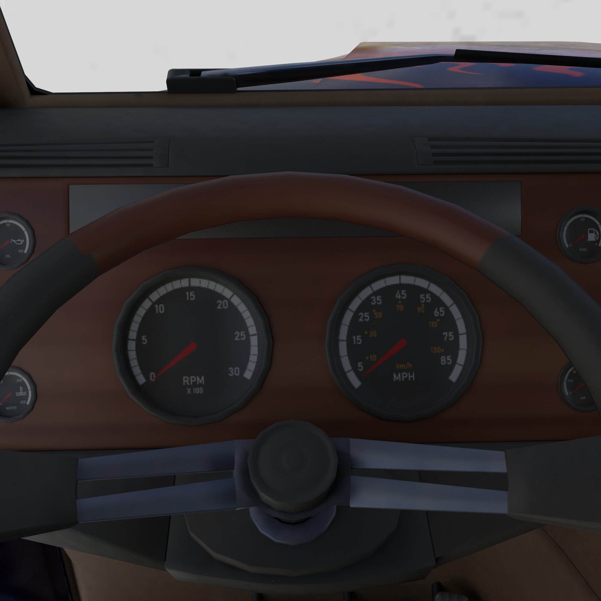 Freightliner Coronado With Flame Paint - 3D Model by katherina