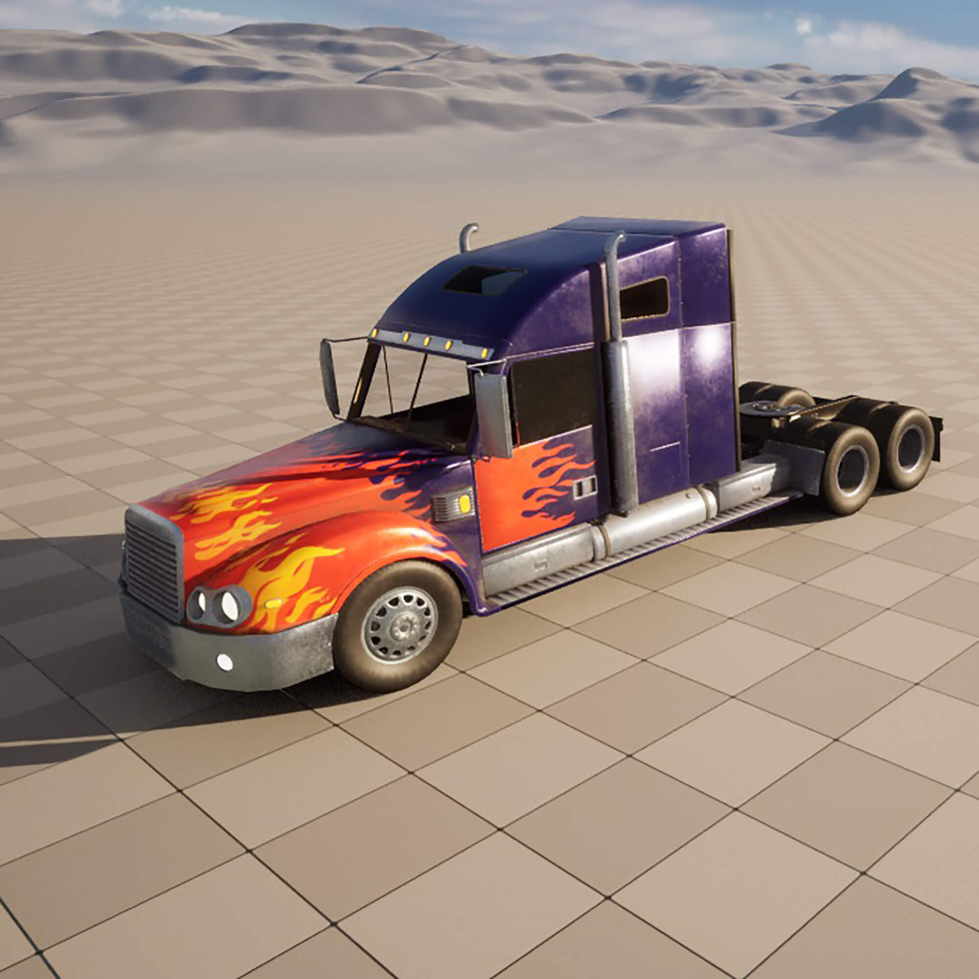 Freightliner Coronado With Flame Paint - 3D Model by katherina