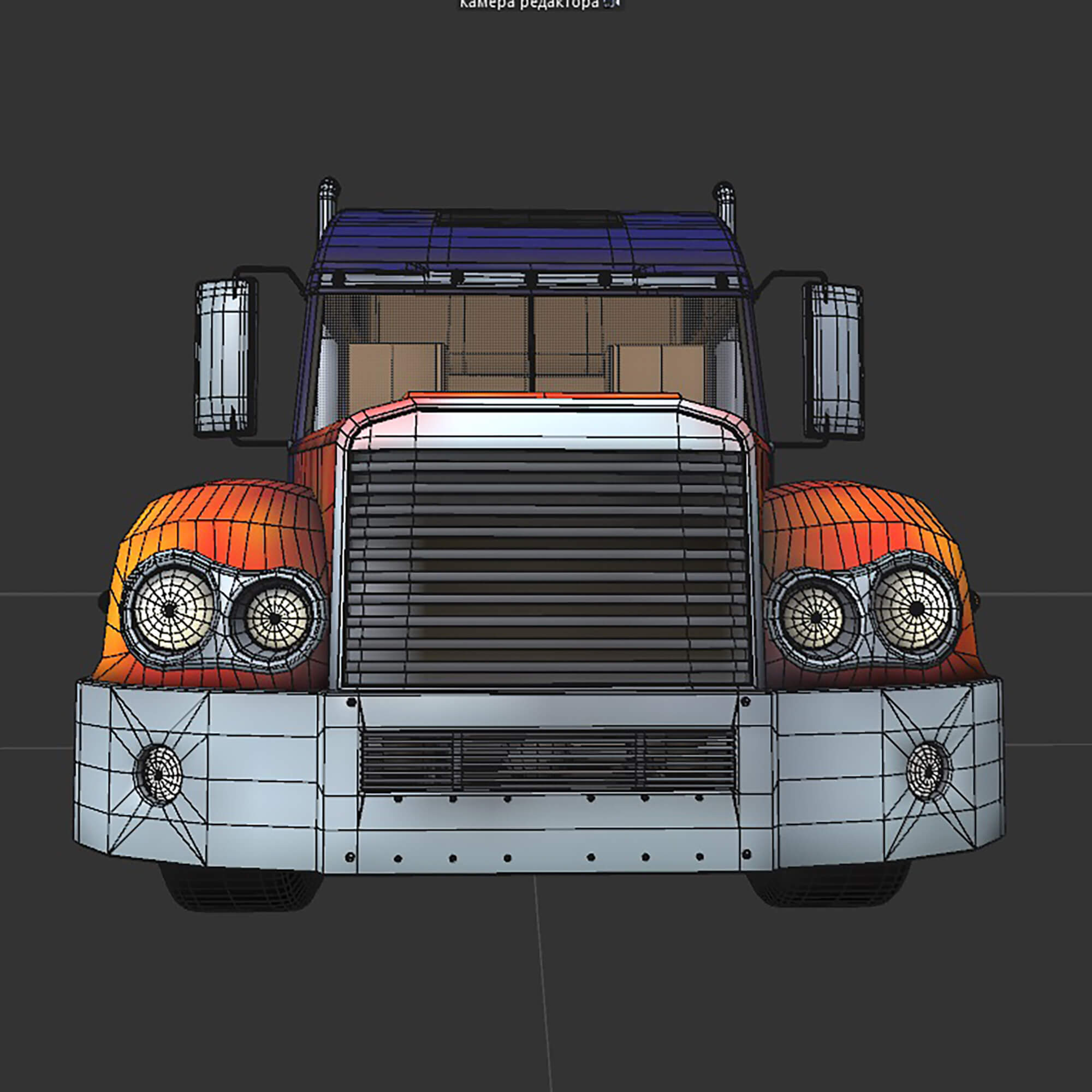 Freightliner Coronado With Flame Paint - 3D Model by katherina