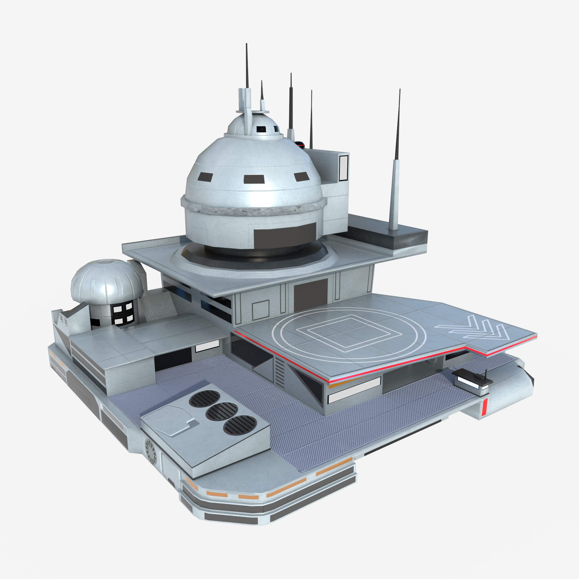 Futuristic Spaceport - 3D Model by katherina