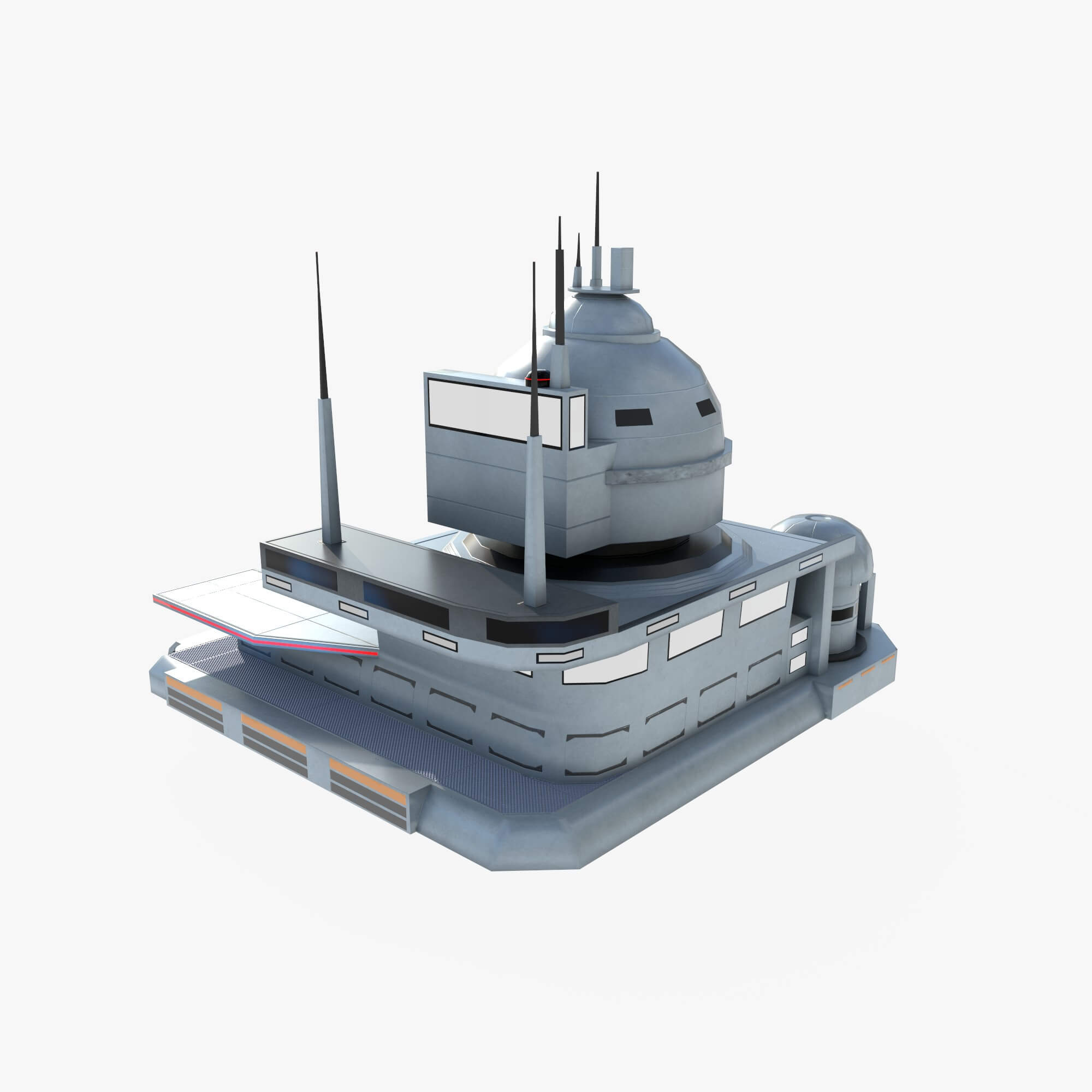 Futuristic Spaceport - 3D Model by katherina