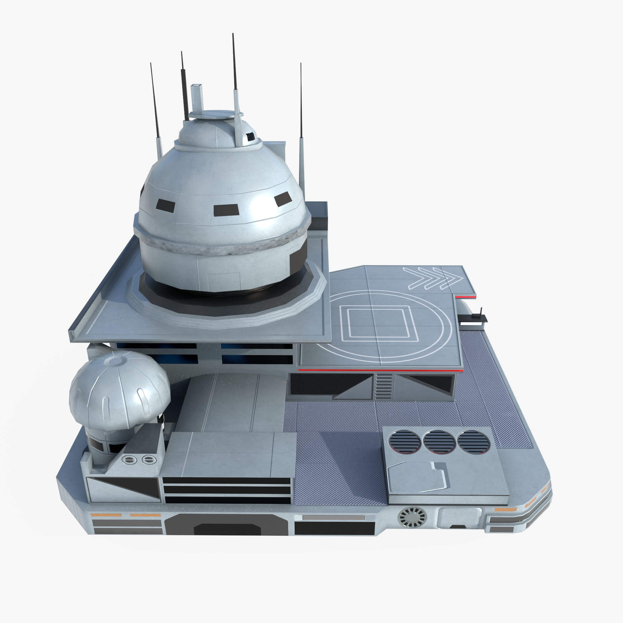Futuristic Spaceport - 3D Model by katherina