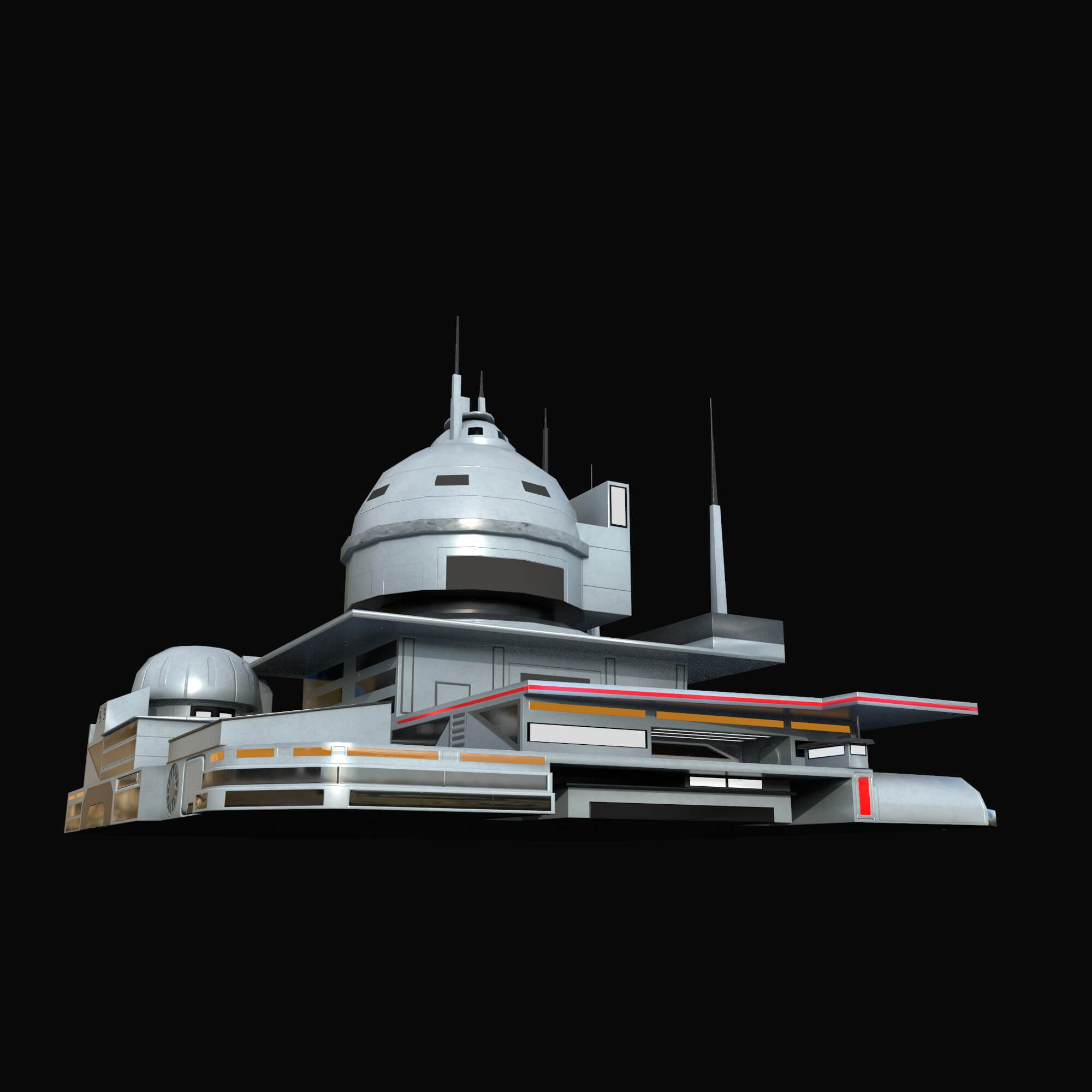 Futuristic Spaceport - 3D Model by katherina