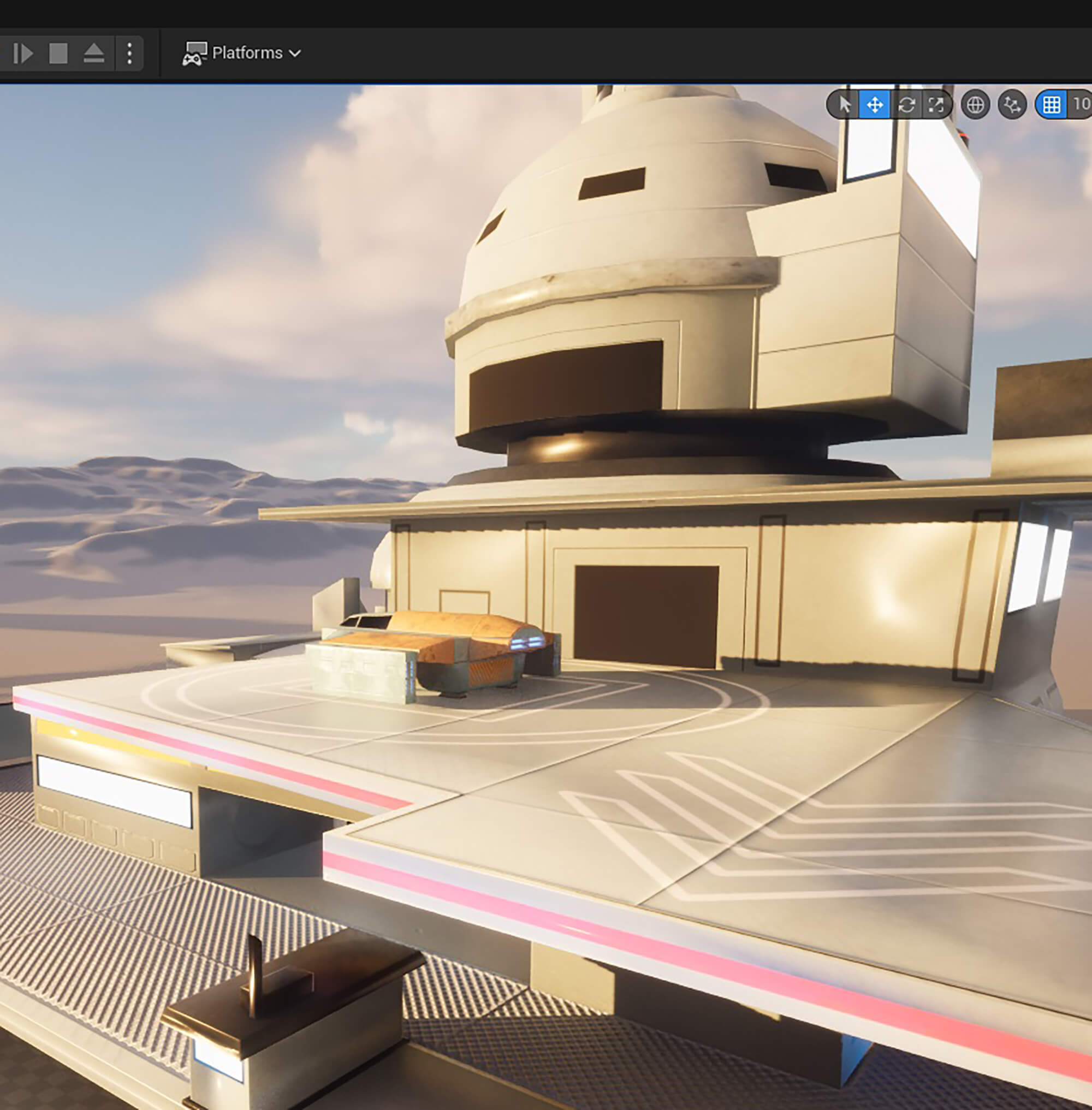 Futuristic Spaceport - 3D Model by katherina