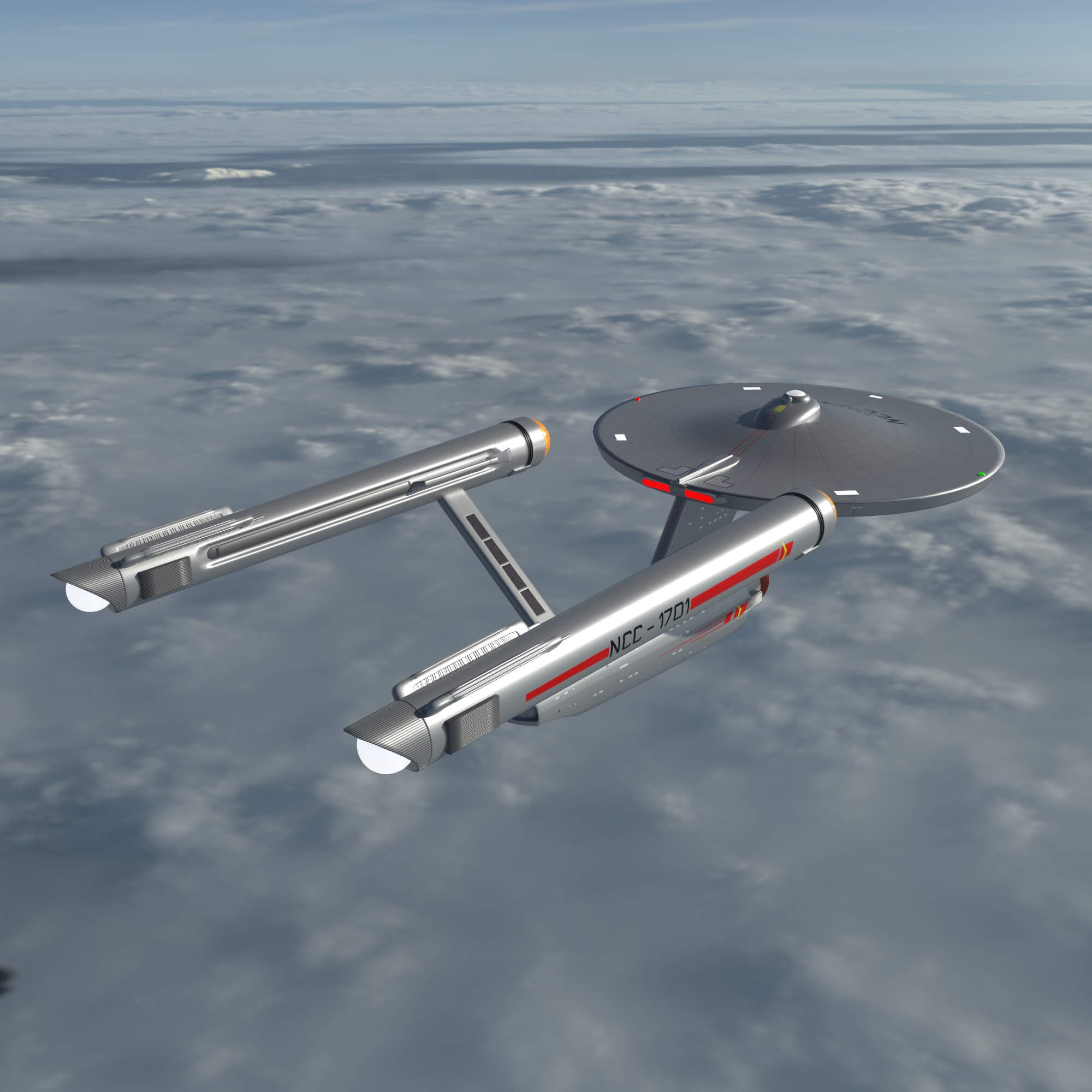 ship Enterprise NCC-1701 from the original Star Trek 3D Render