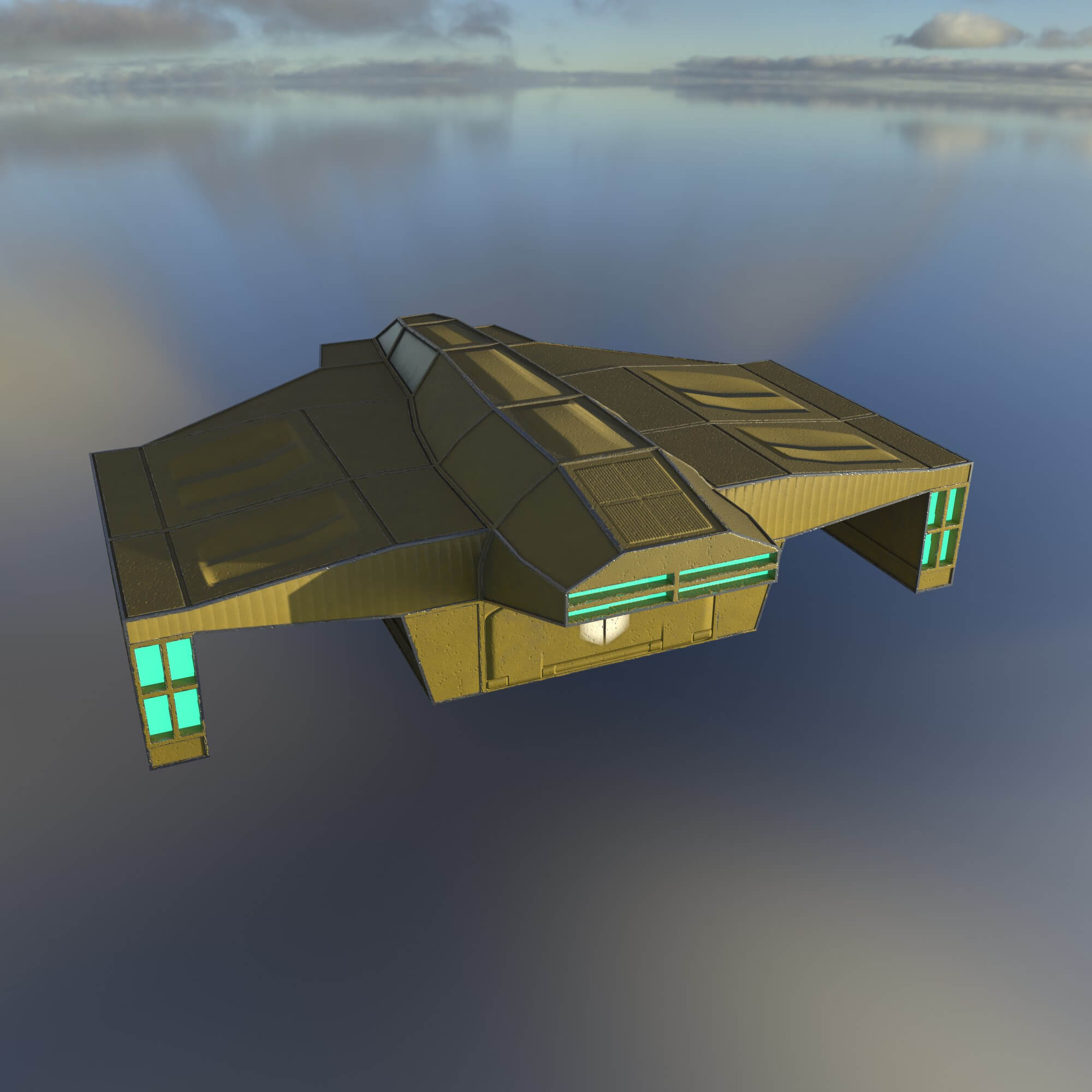 space cargo ship 3D Render, Digital Art by katherina