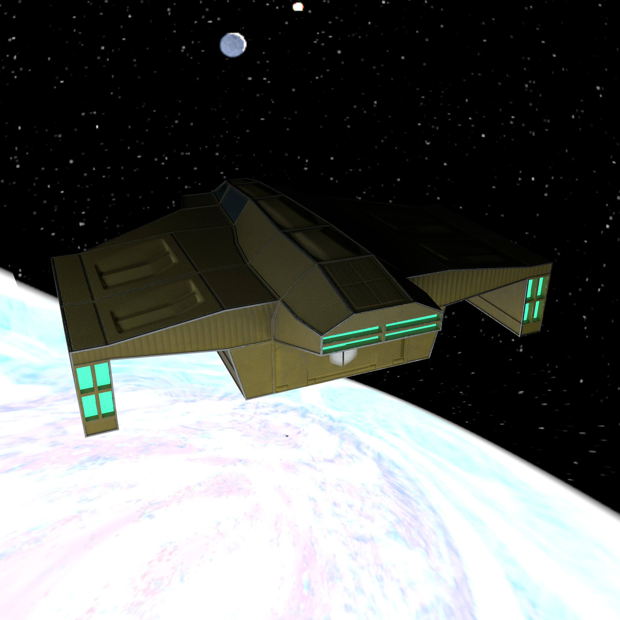 space cargo ship 3D Render, Digital Art by katherina