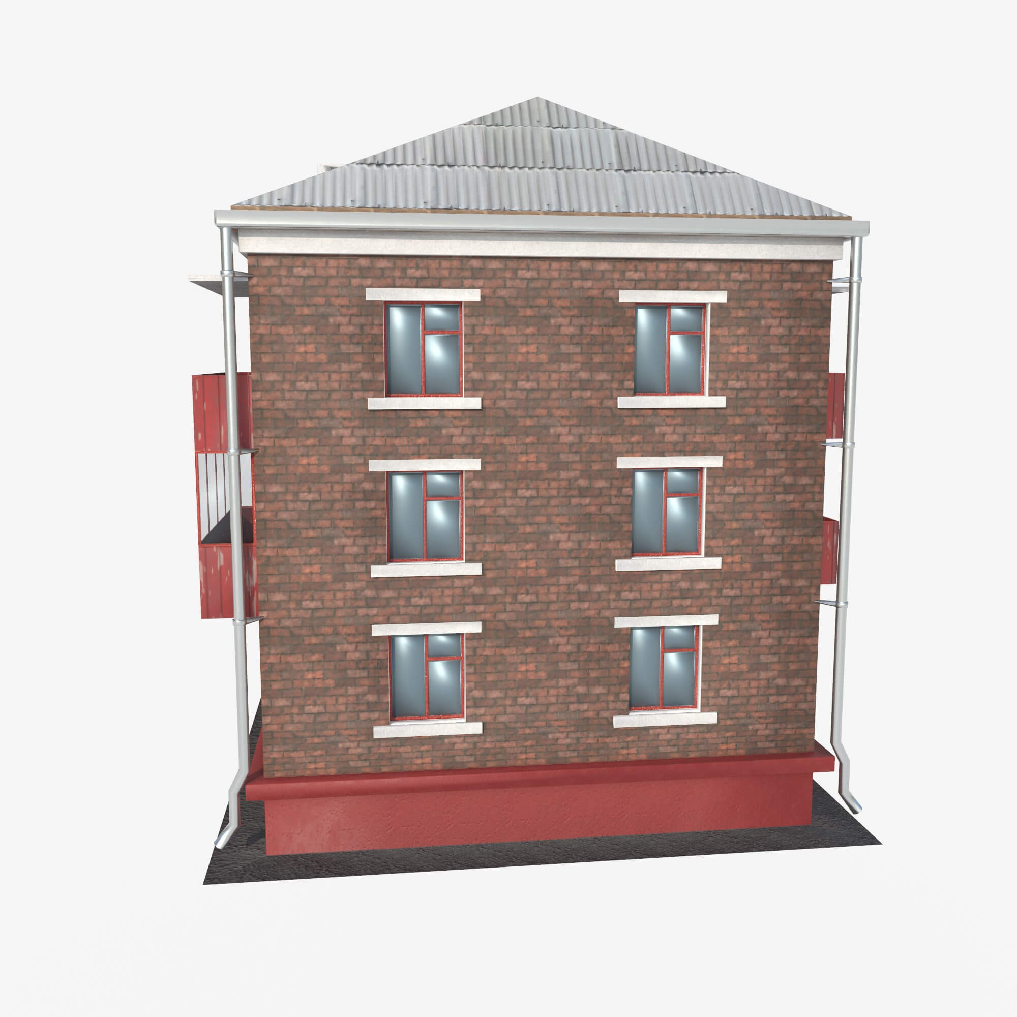 3d Building Red