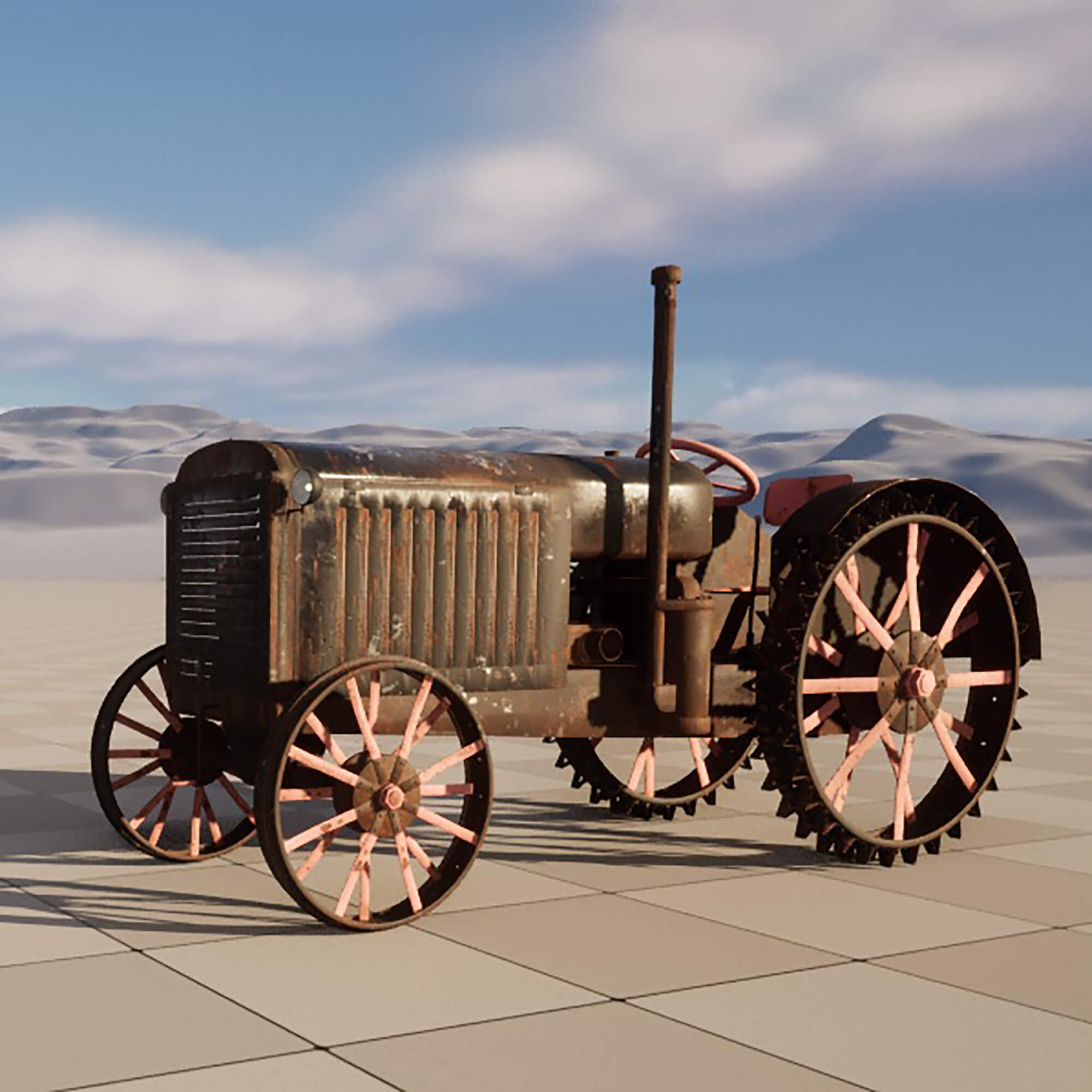 Old Rusty Tractor - 3D Model by katherina