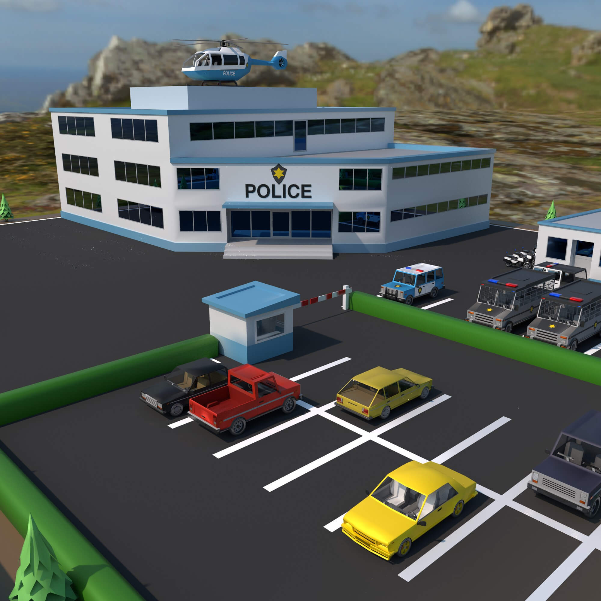 Police Station - 3D Model by katherina