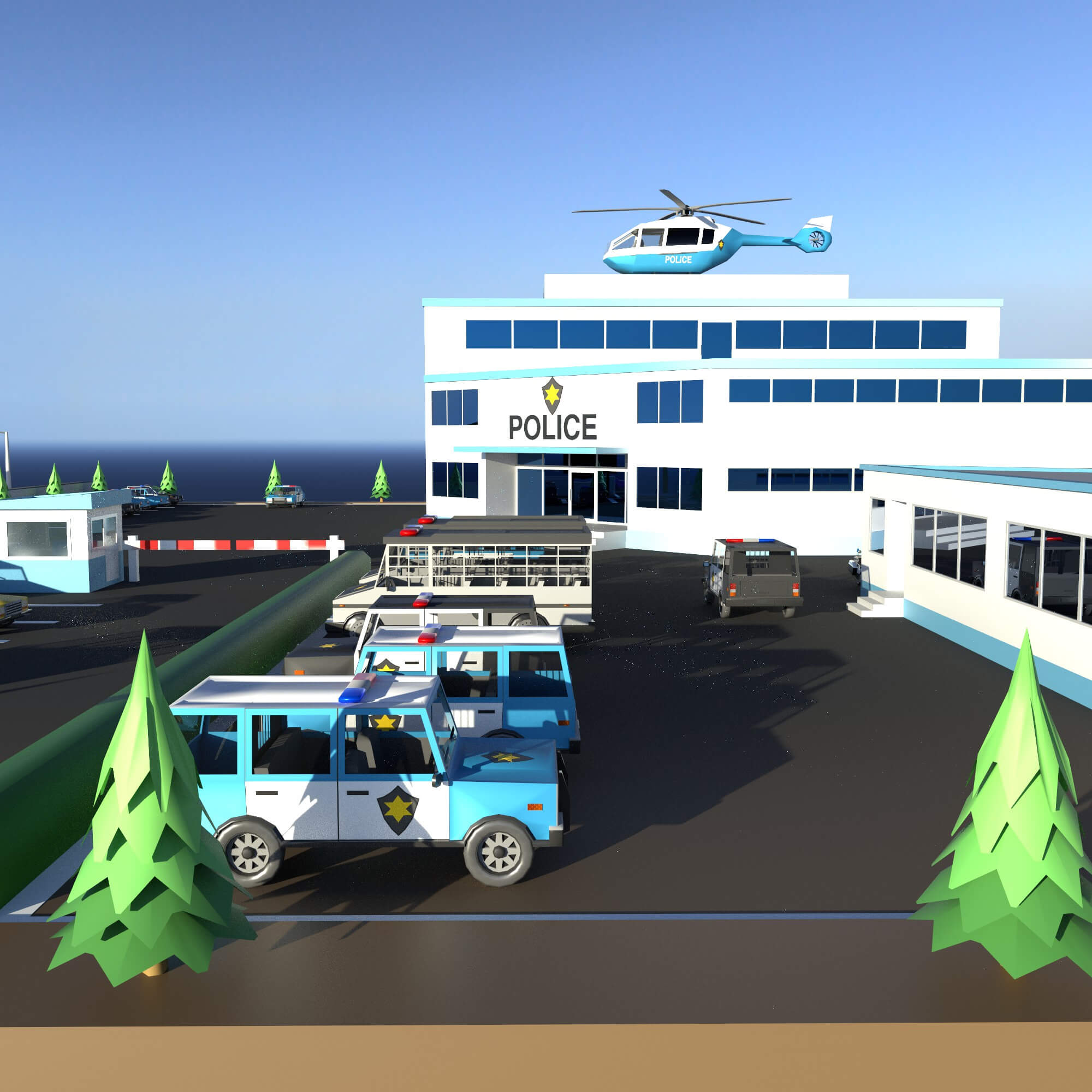 Police Station - 3D Model by katherina