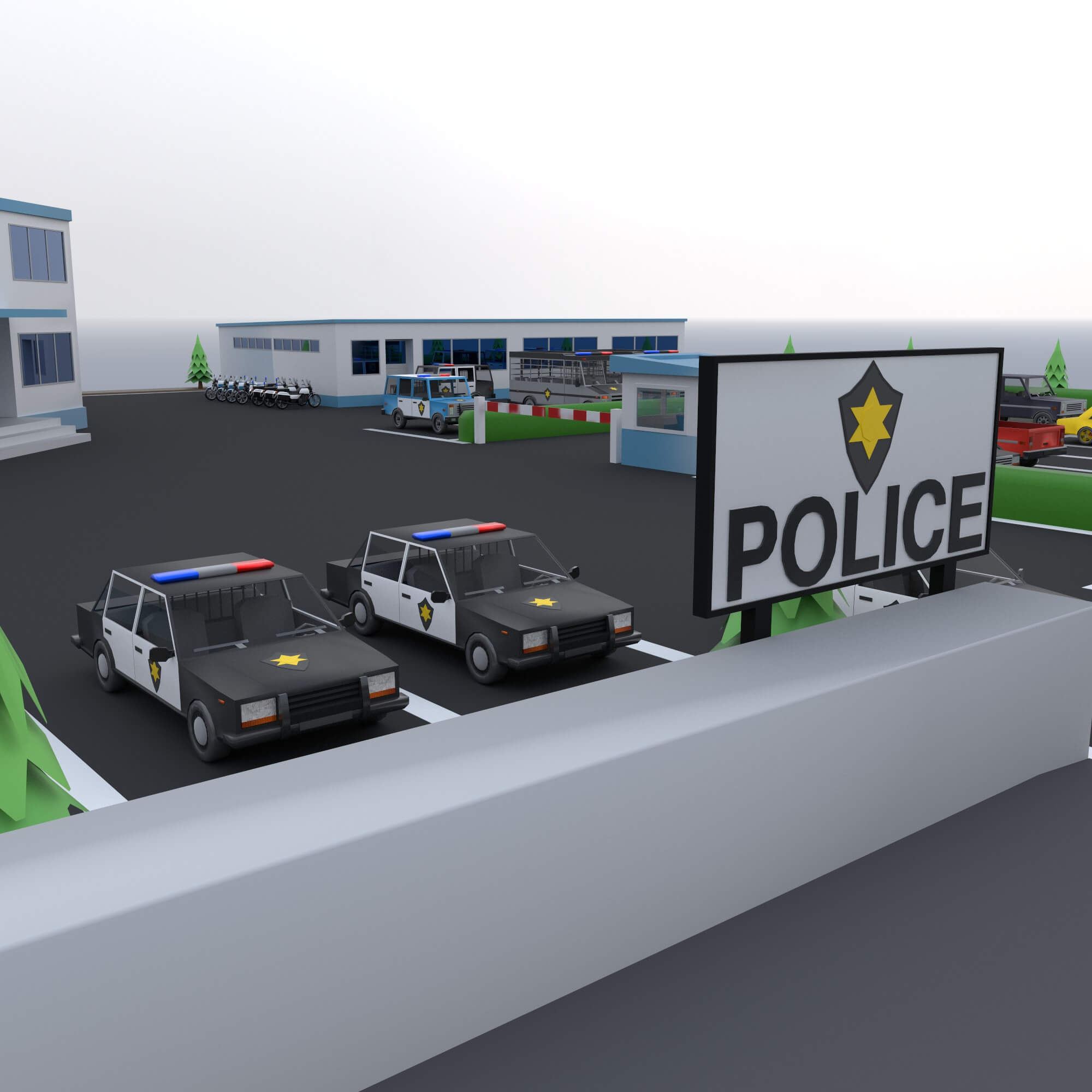 Police Station - 3D Model by katherina