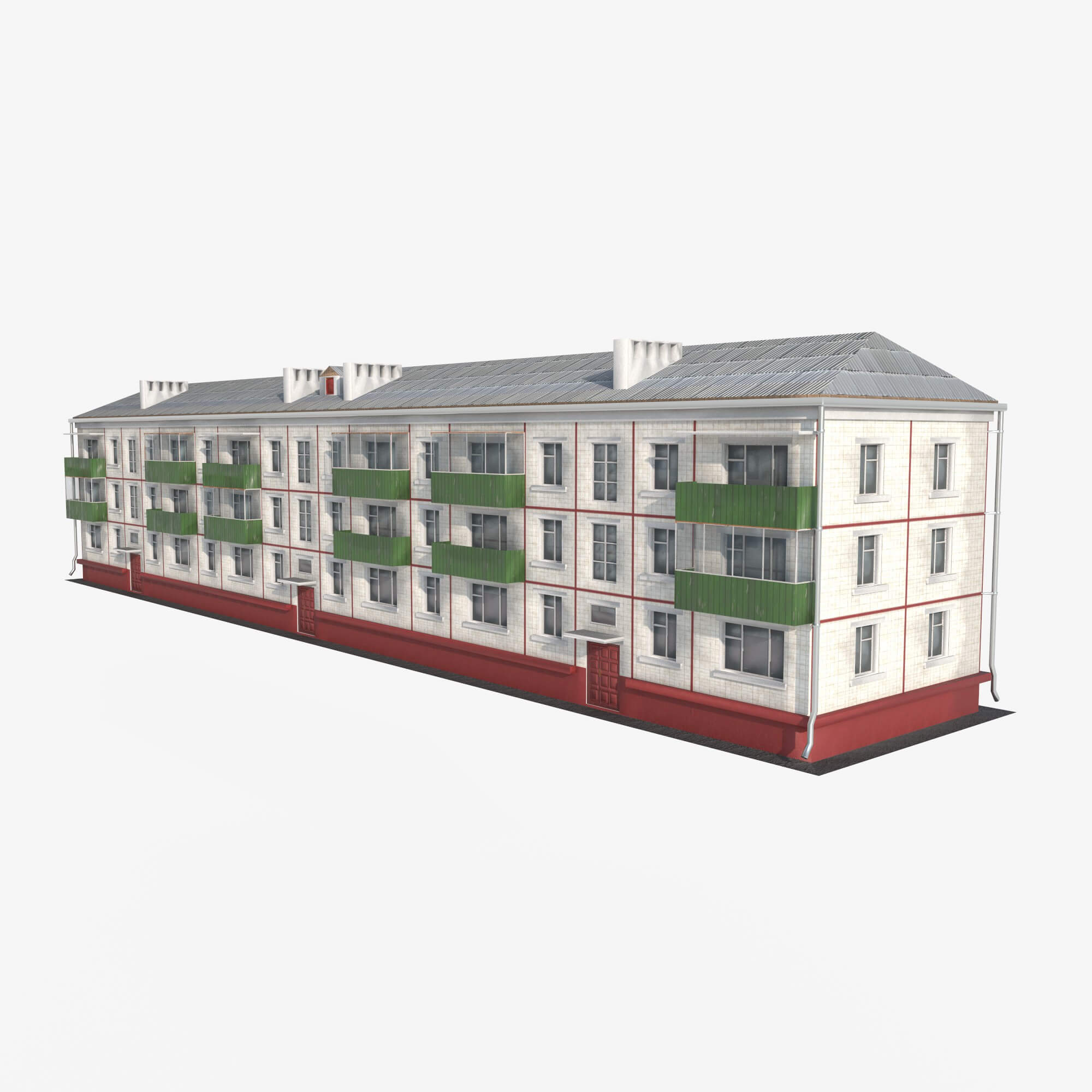 Residential Building With Tiles on The Facade - 3D Model by katherina
