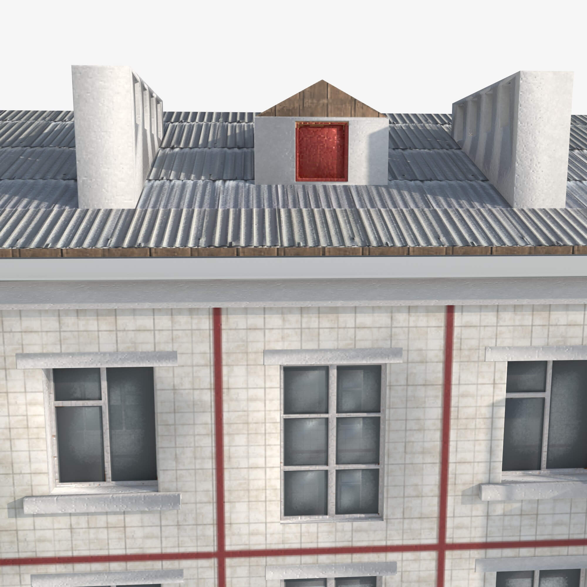 Residential Building With Tiles on The Facade - 3D Model by katherina