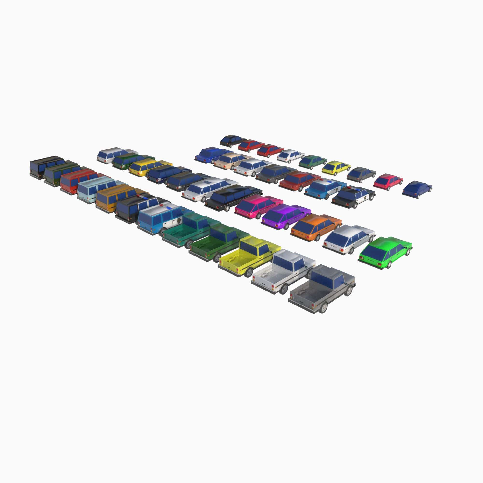 Set of cars and van - 3D Model by katherina