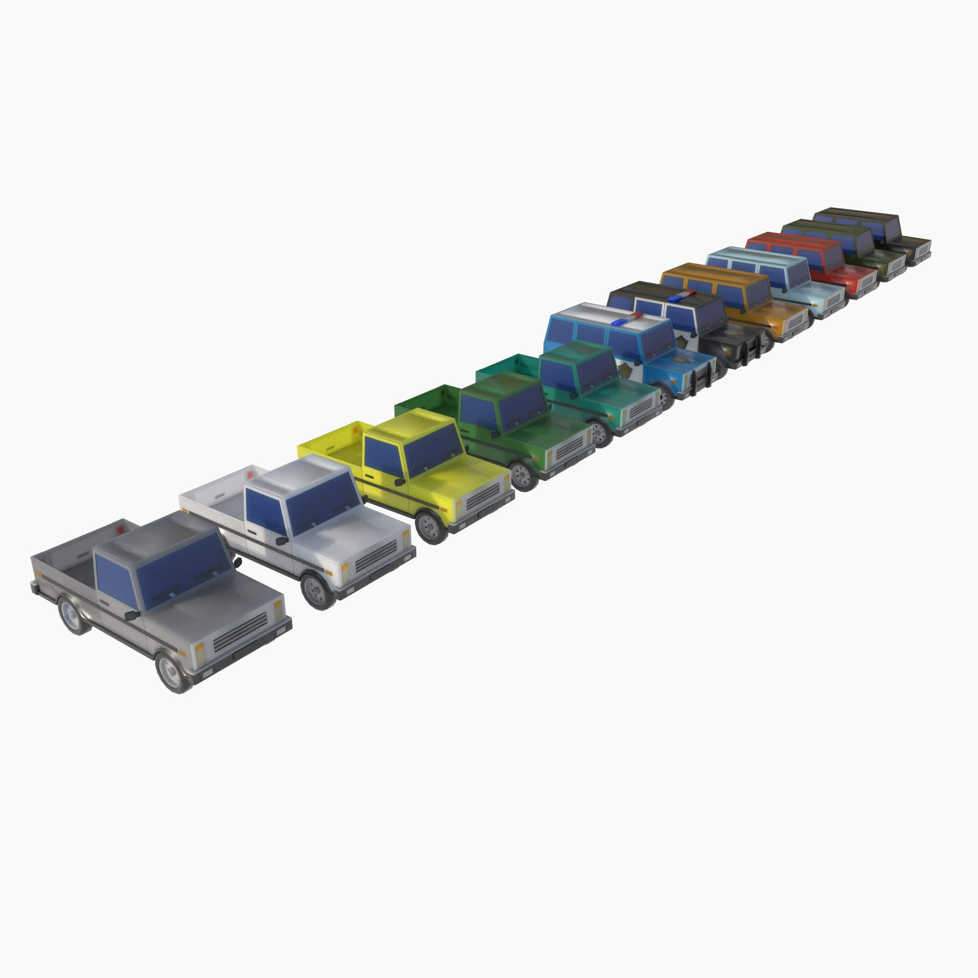 Set of cars and van - 3D Model by katherina
