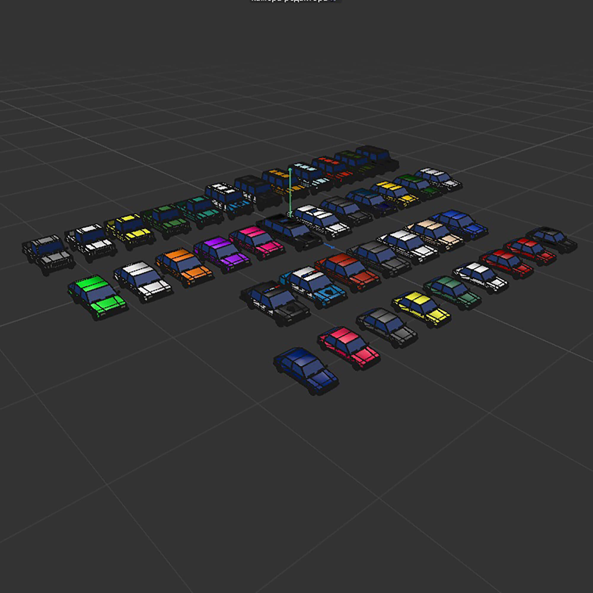 Set of cars and van - 3D Model by katherina