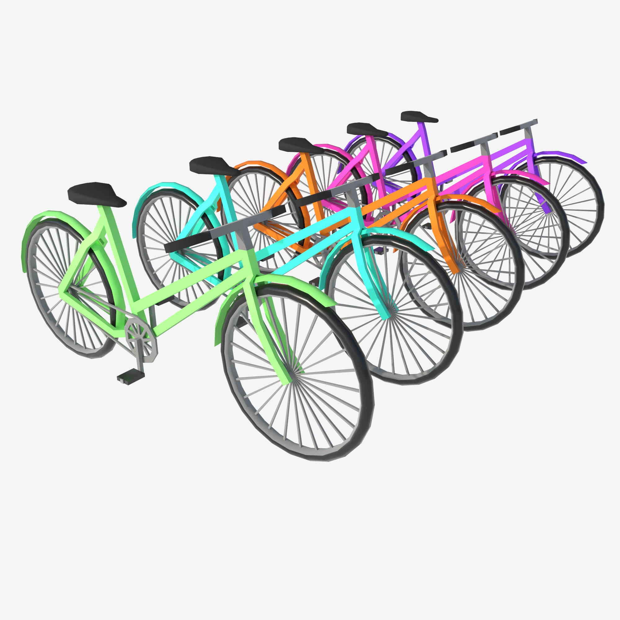 Set of Motorcycles and Bicycles - 3D Model by katherina