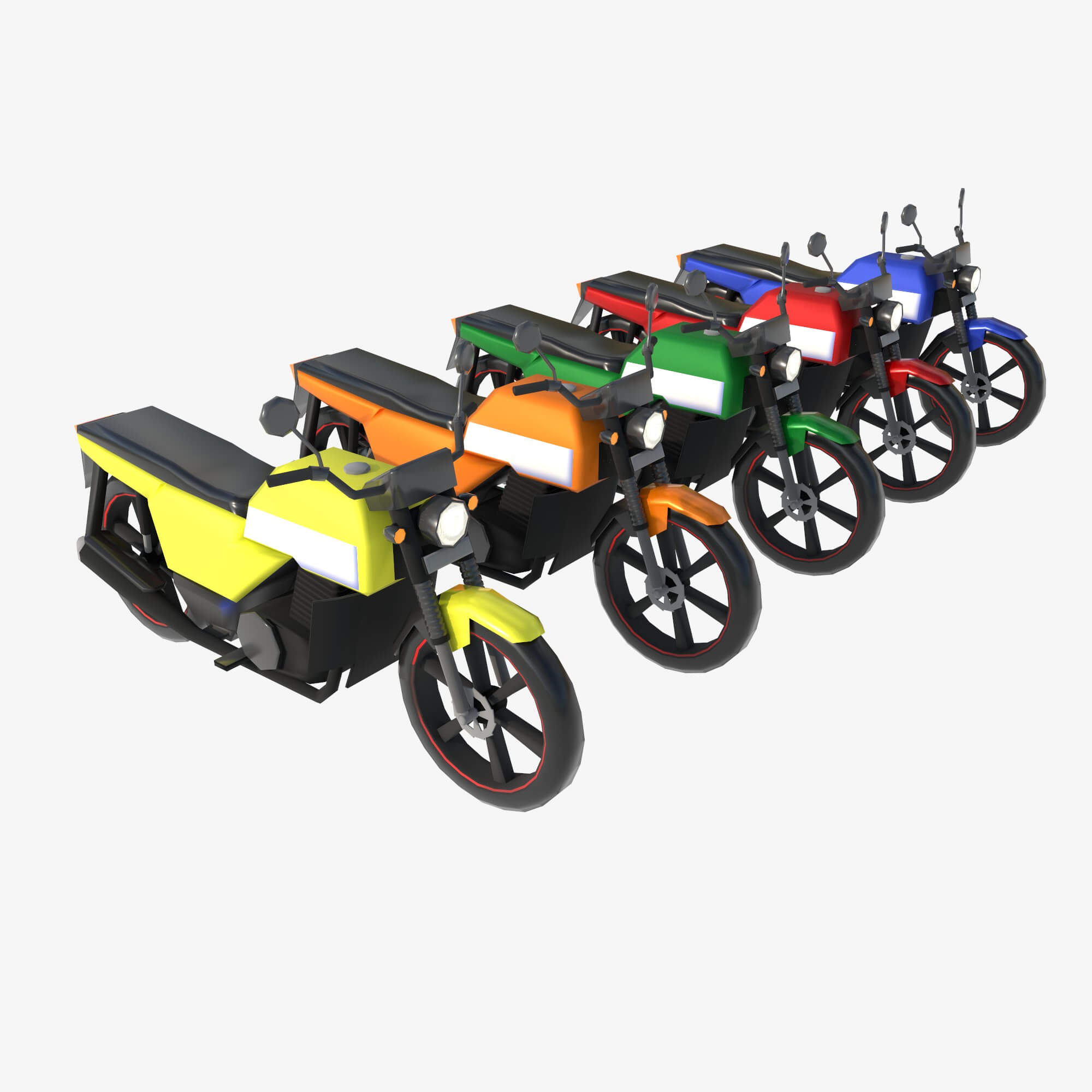 Set of Motorcycles and Bicycles - 3D Model by katherina