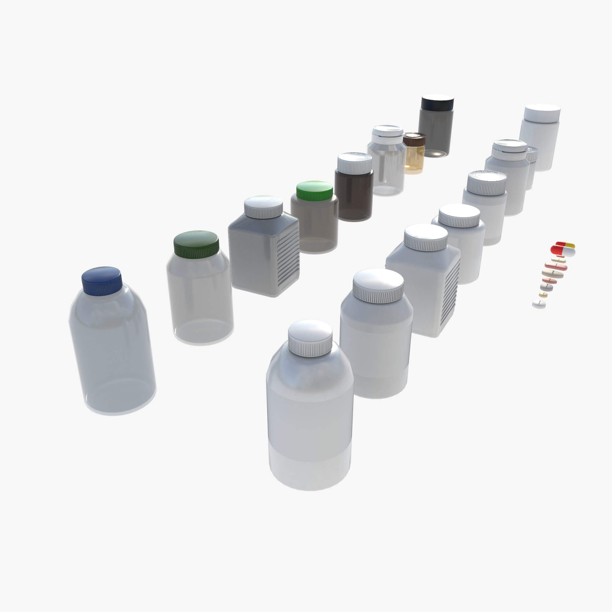 Set of Pill Bottles - 3D Model by katherina