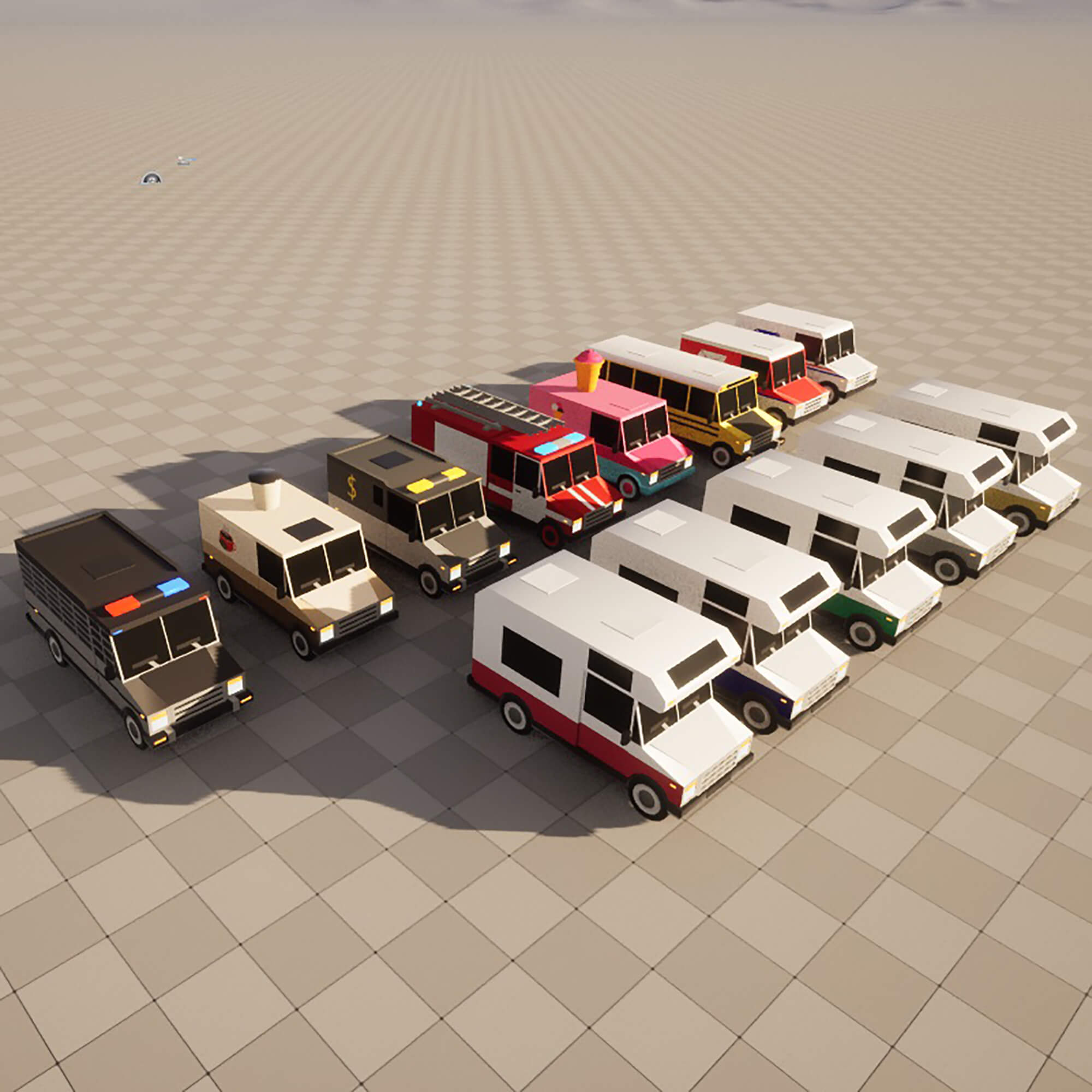 Set of Special Equipment Vans - 3D Model by katherina