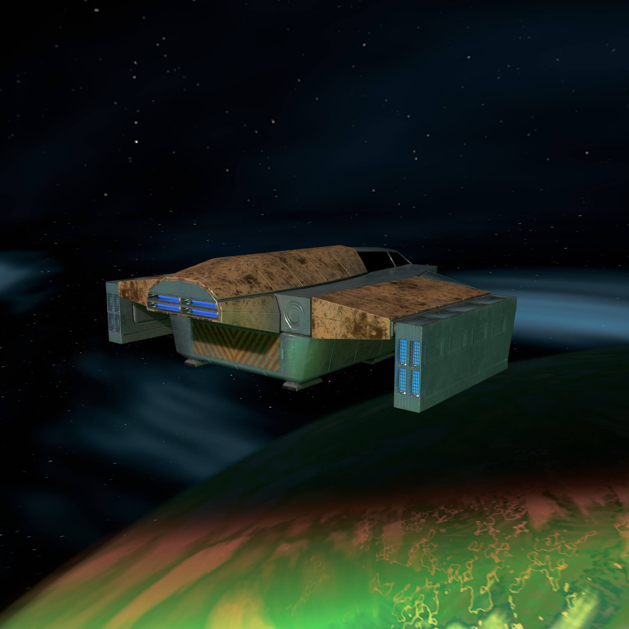 Space Cargo Ship 2 - 3D Model by katherina