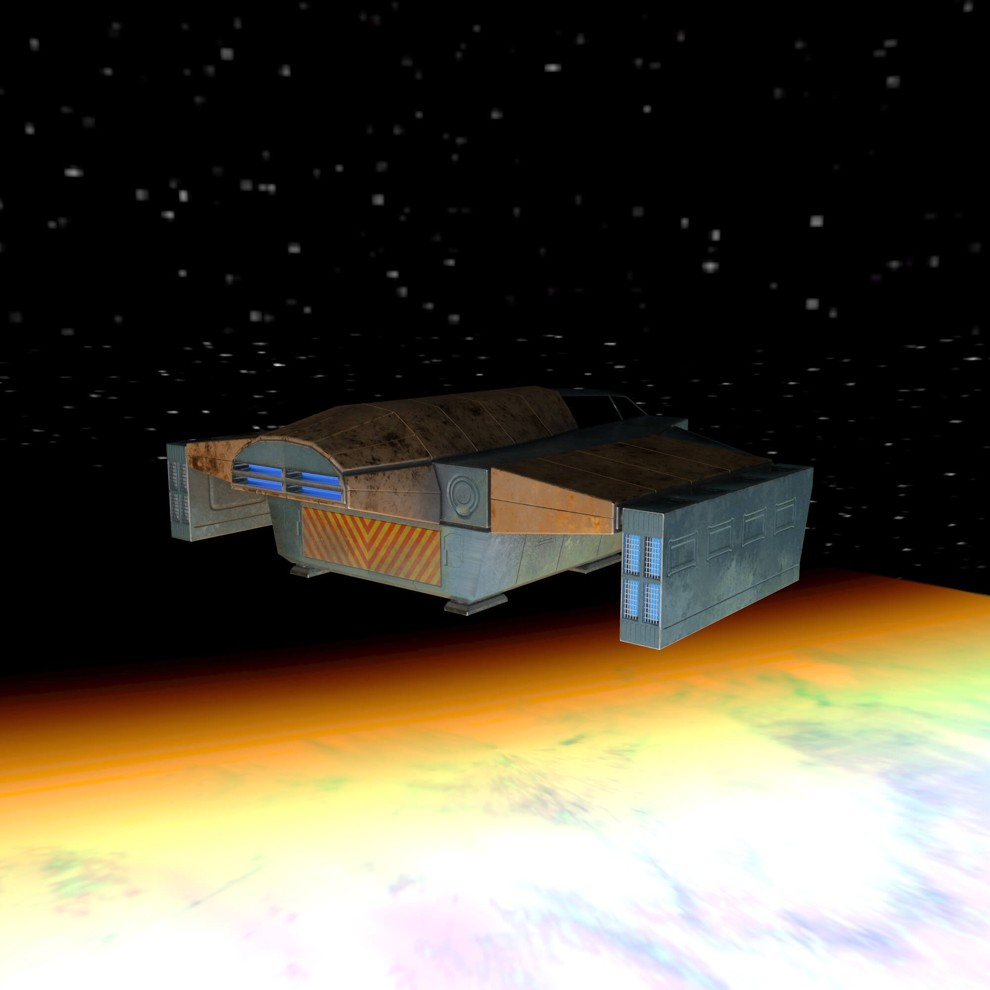 Space Cargo Ship 2 - 3D Model by katherina