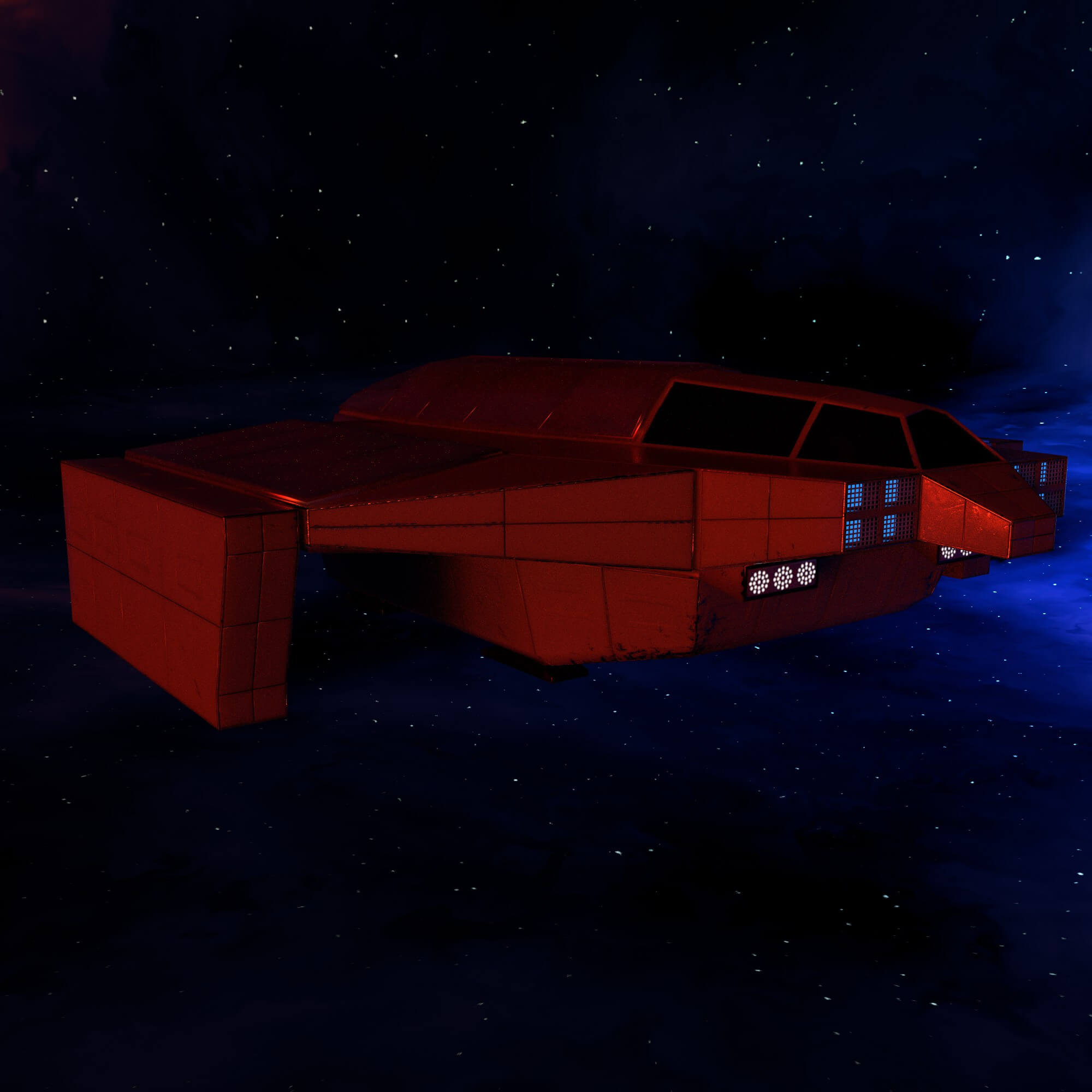 Space Cargo Ship - 3D Model by katherina