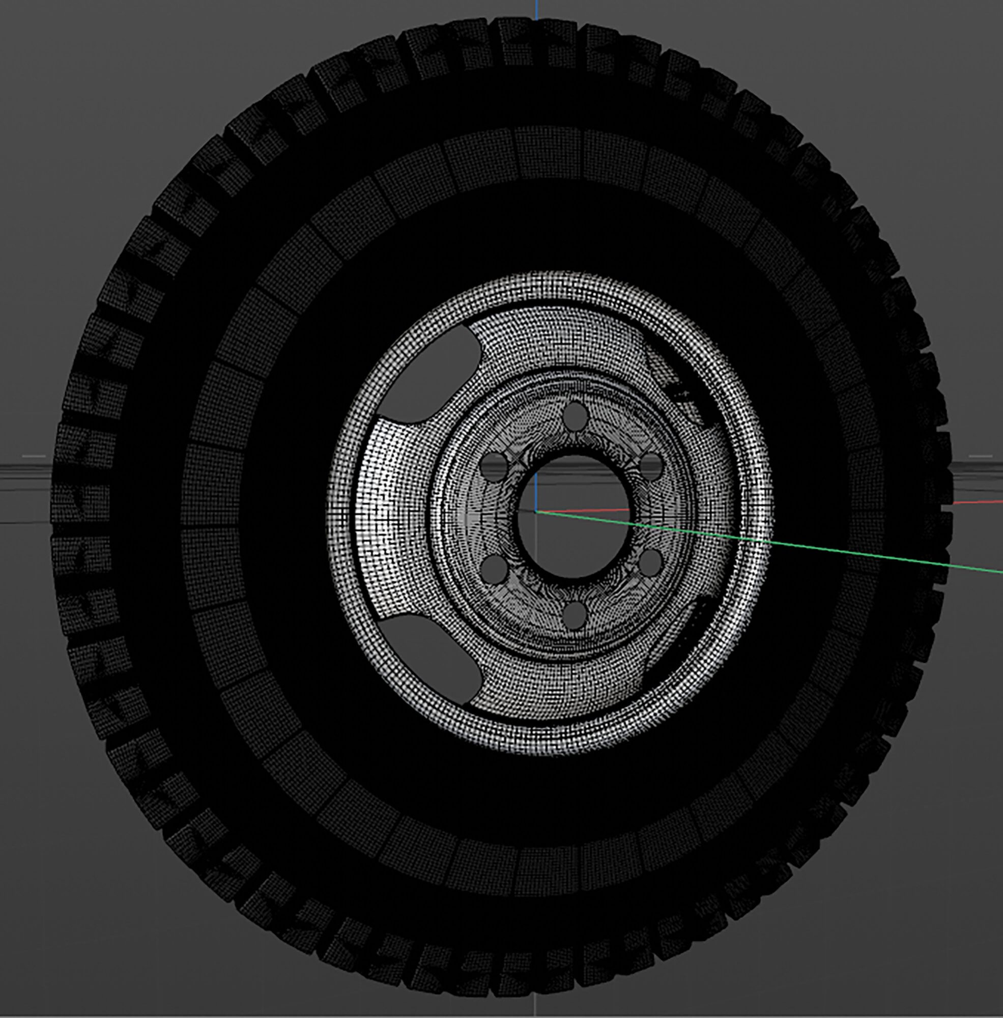 Truck Wheel - 3D Model by katherina