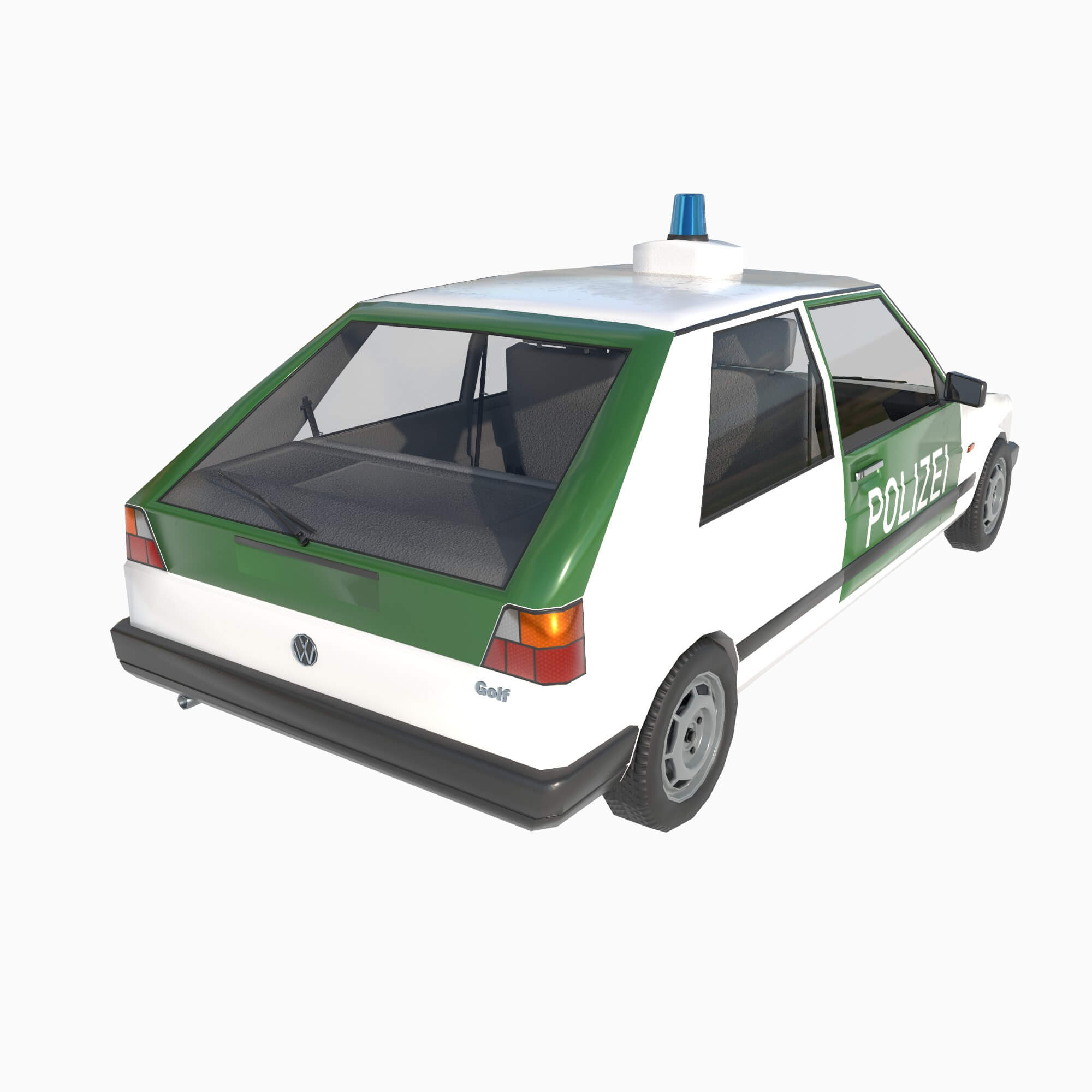 VW Volkswagen Golf 2 Police in Germany - 3D Model by katherina