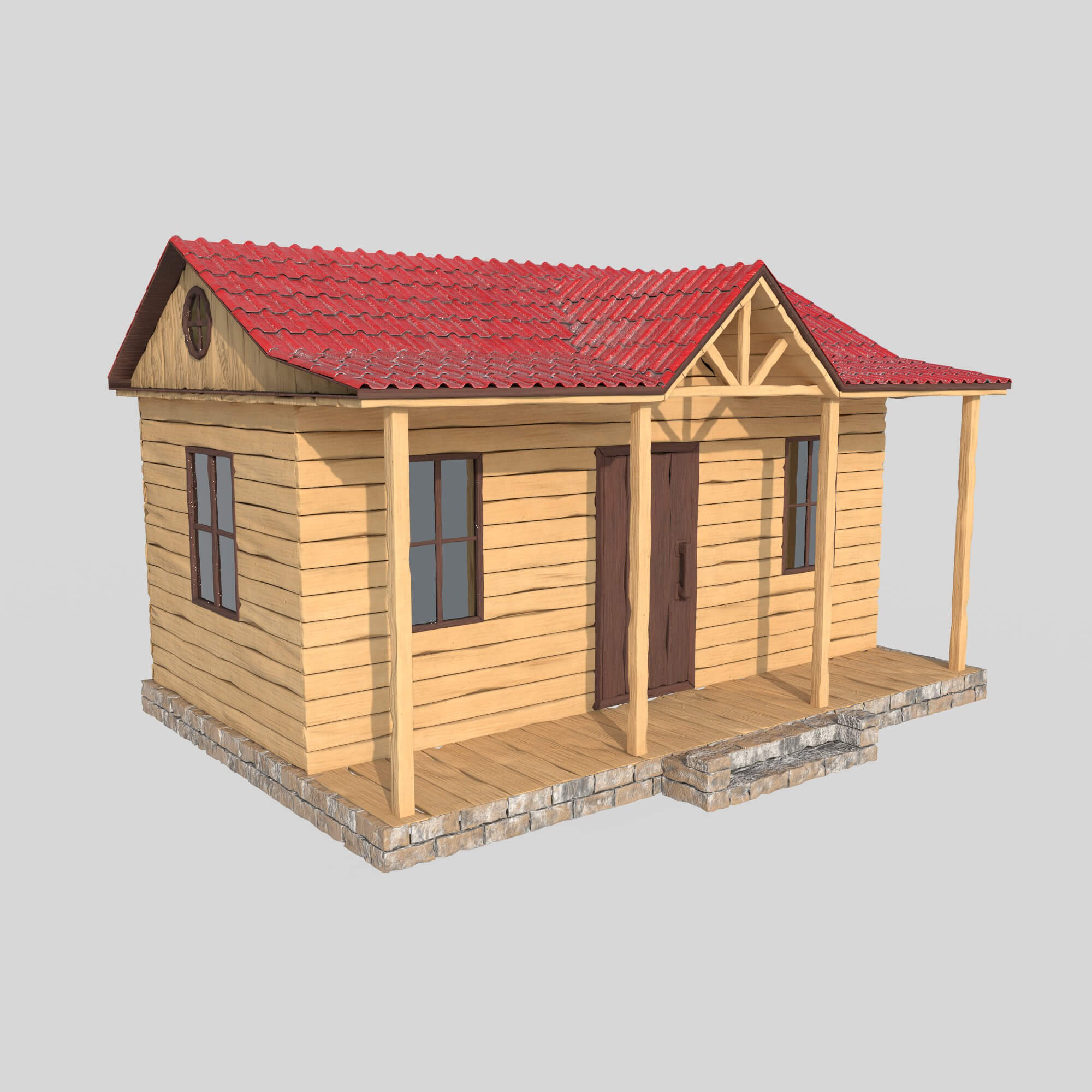 Wooden House - 3D Model by katherina
