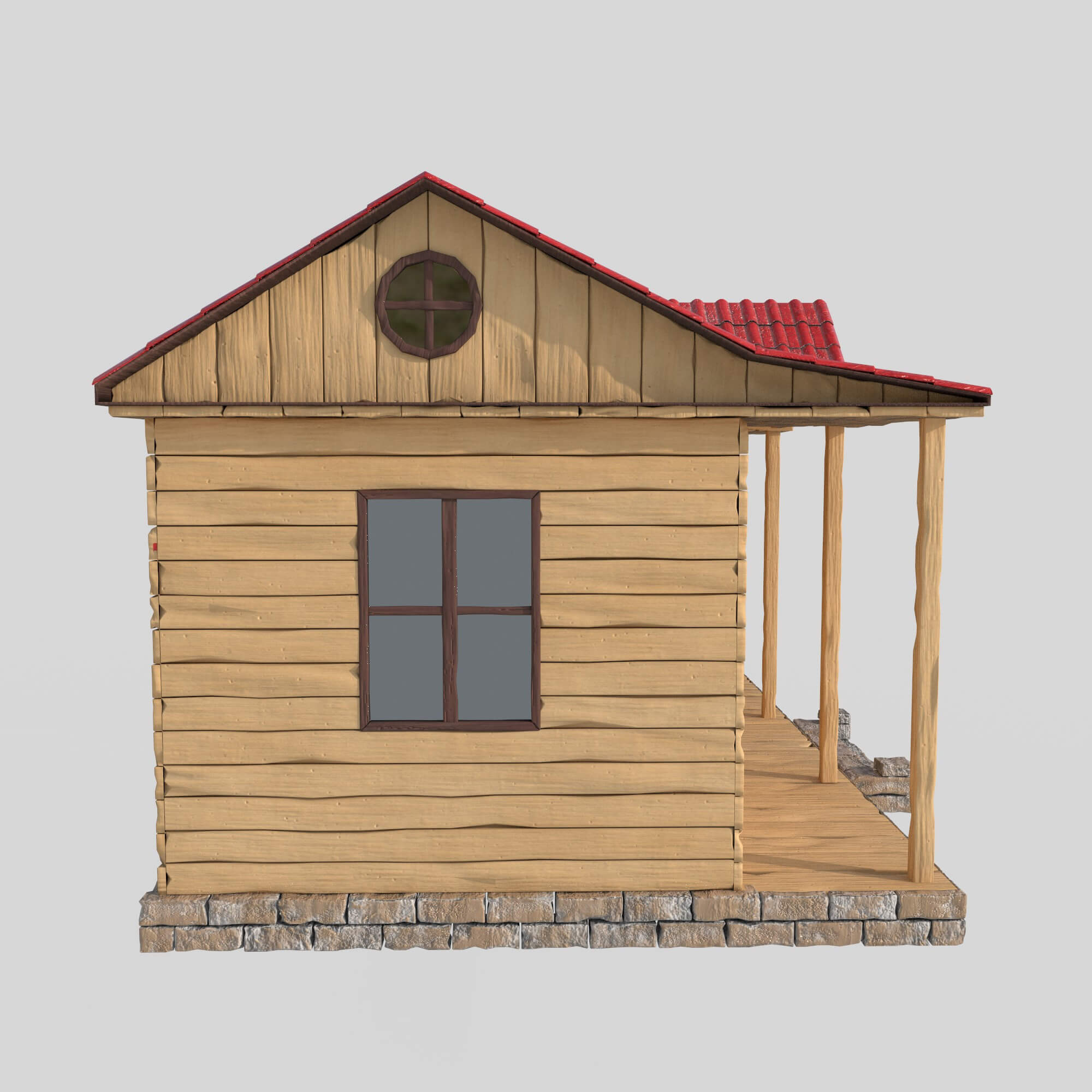 Wooden House - 3D Model by katherina