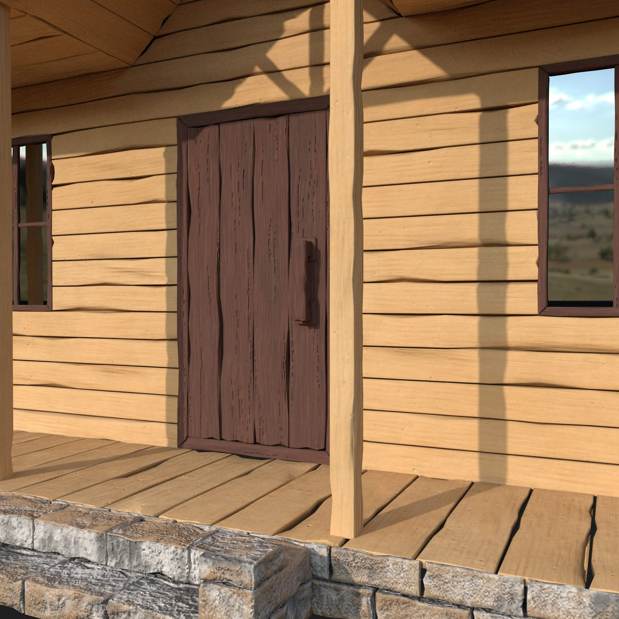 Wooden House - 3D Model by katherina