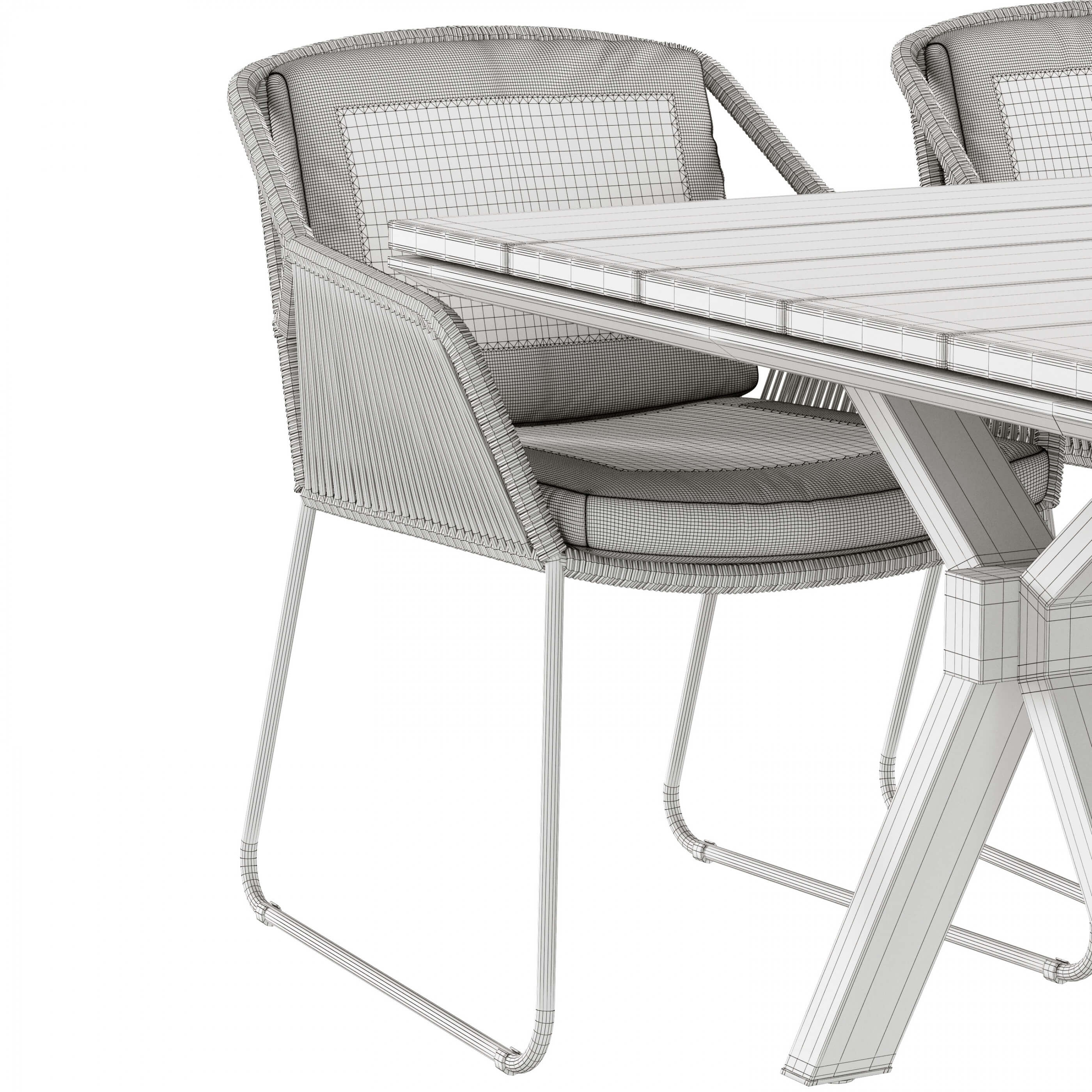 4so Accor Dining Set - 3D Model by Katmit