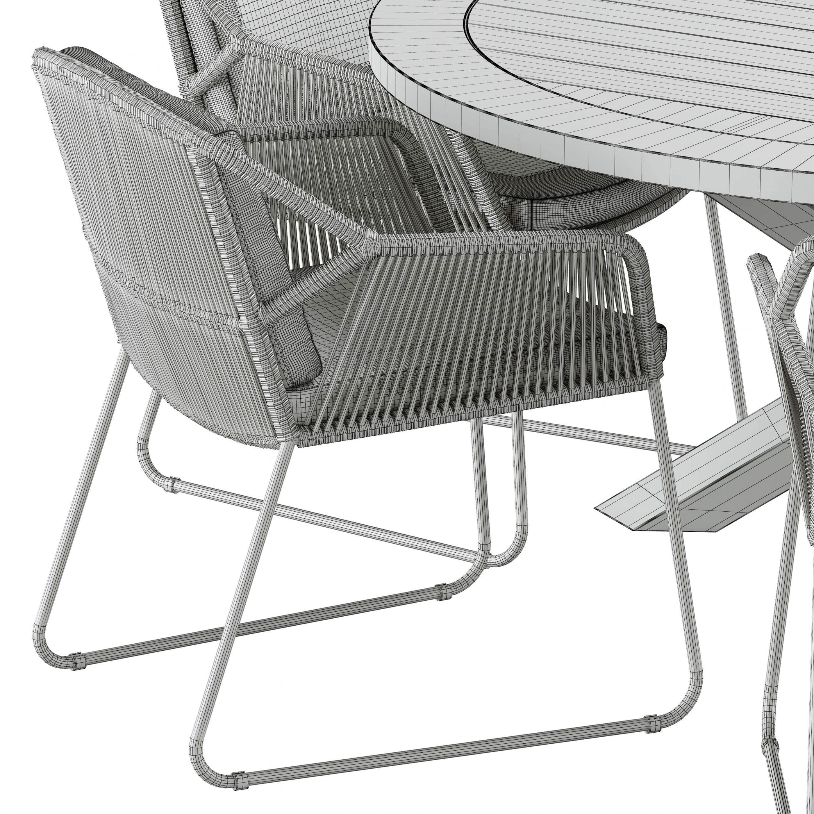 4so Outdoor Dining Chair Accor Table Louvre - 3D Model by Katmit