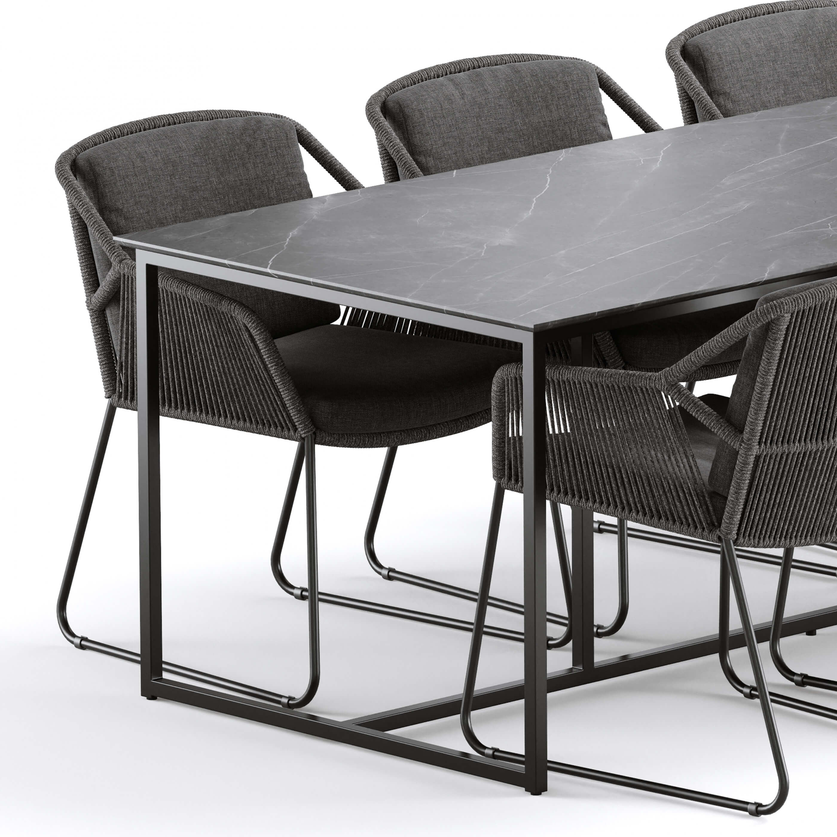 4so Outdoor Garden Woven Dining Set - 3D Model by Katmit