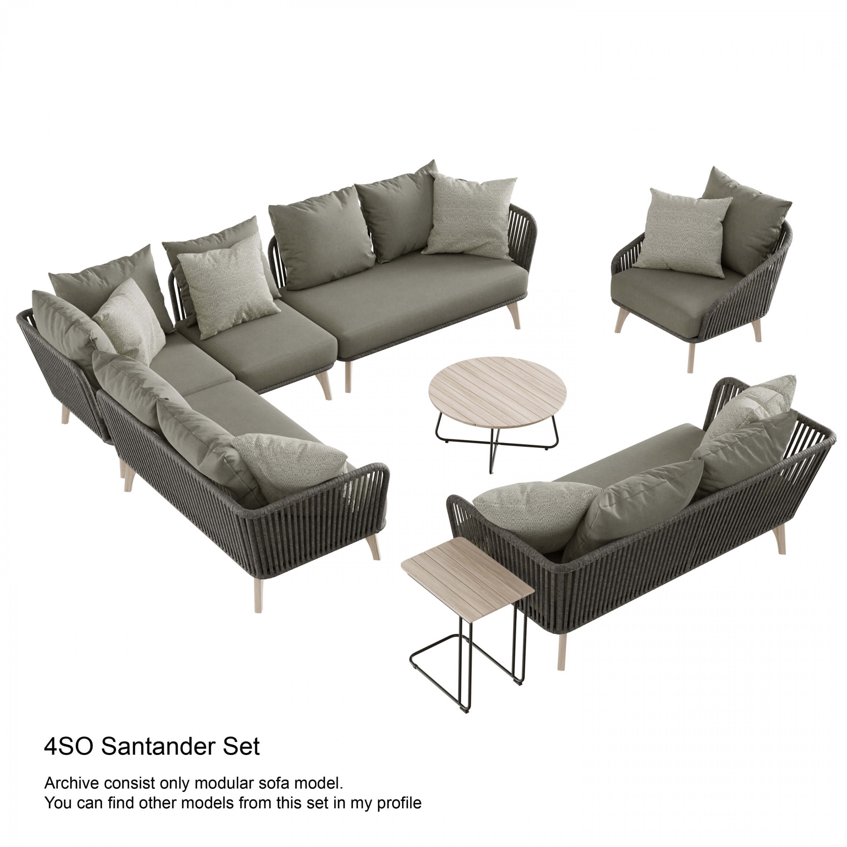 4so Santander Modular Sofa - 3D Model by Katmit