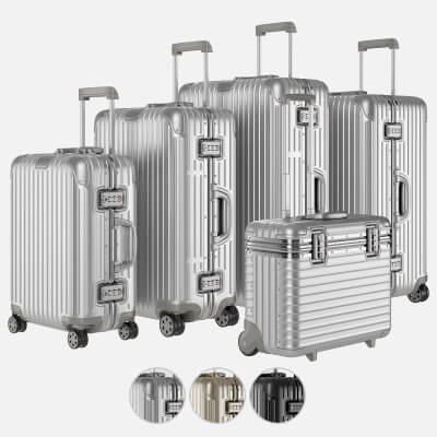 Aluminium Suitcase Collection - 3D Model by Katmit