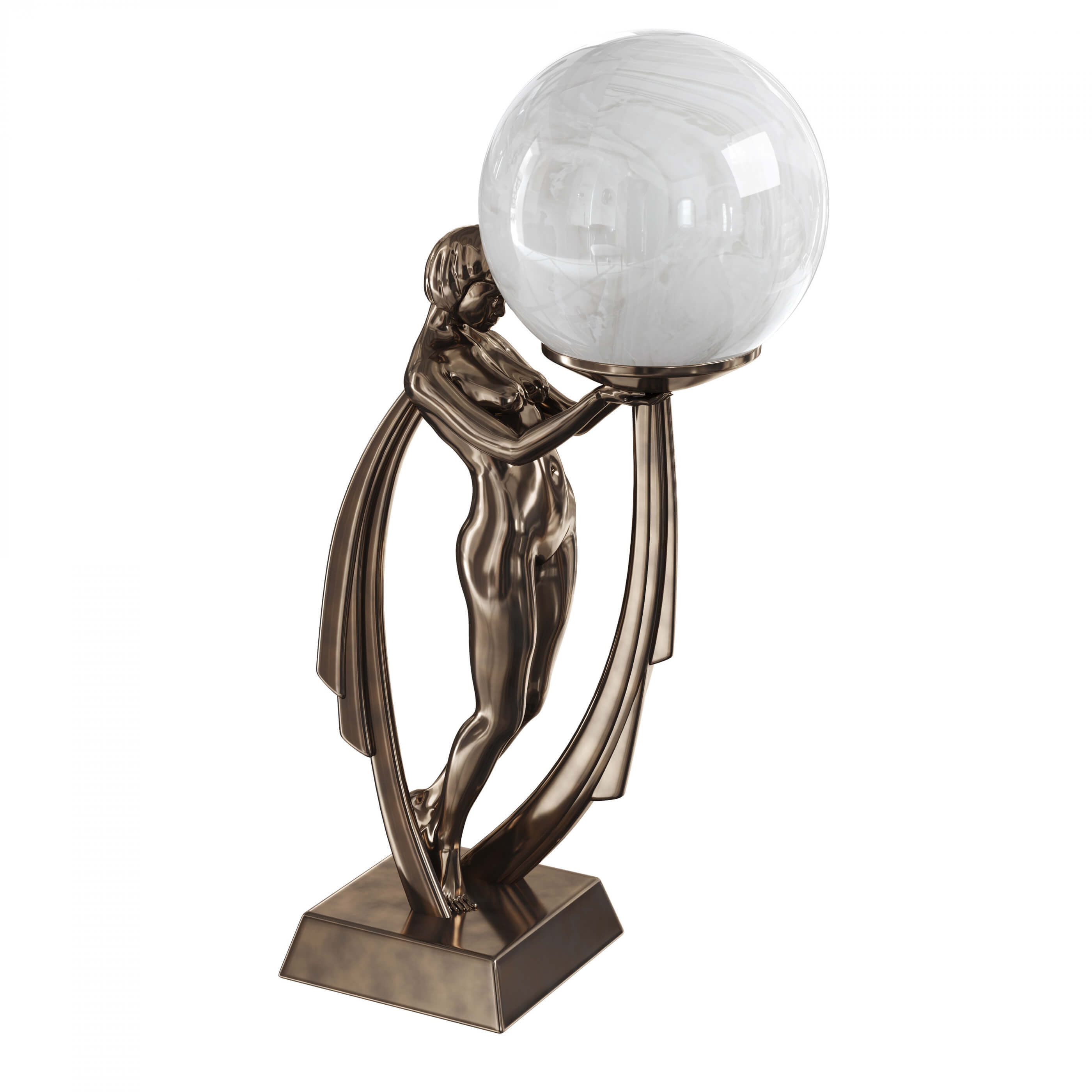 Art Nouveau Lady Lamp - 3D Model by Katmit