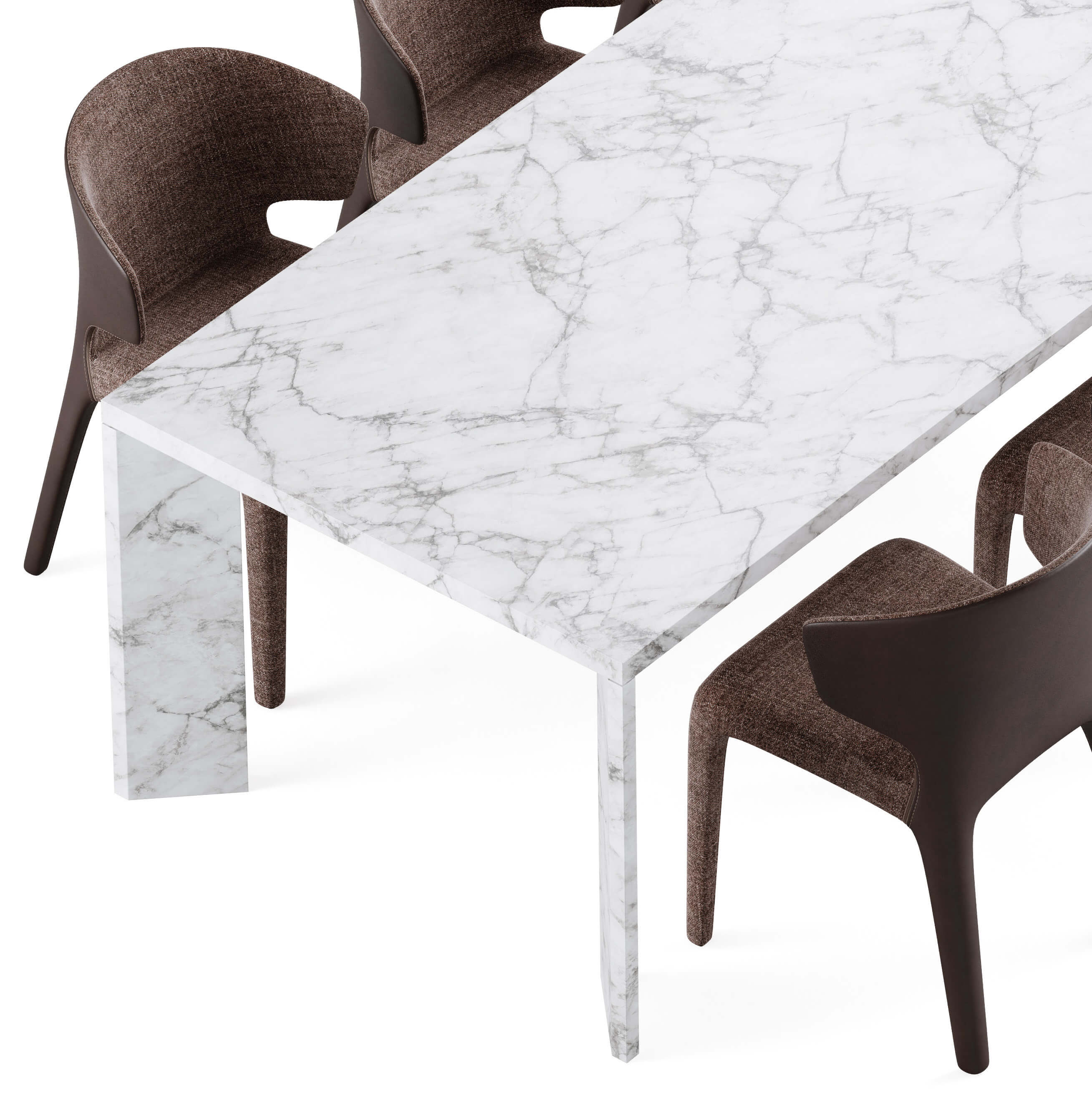 Cassina Ordinal Table Hola 367 Dining Chair Set - 3D Model by Katmit