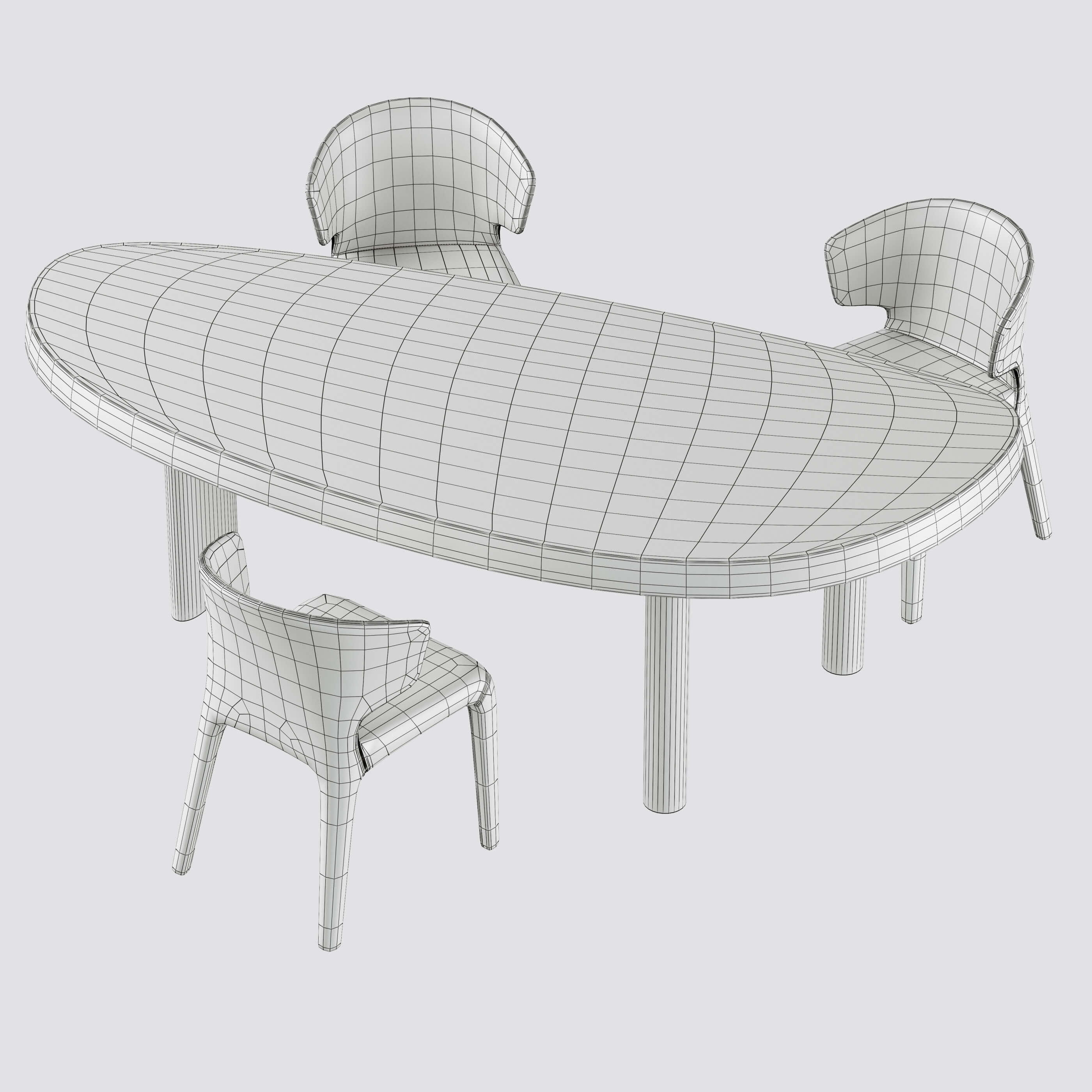 Cassina Table En Forme Libre Chair Hola 367 - 3D Model by Katmit
