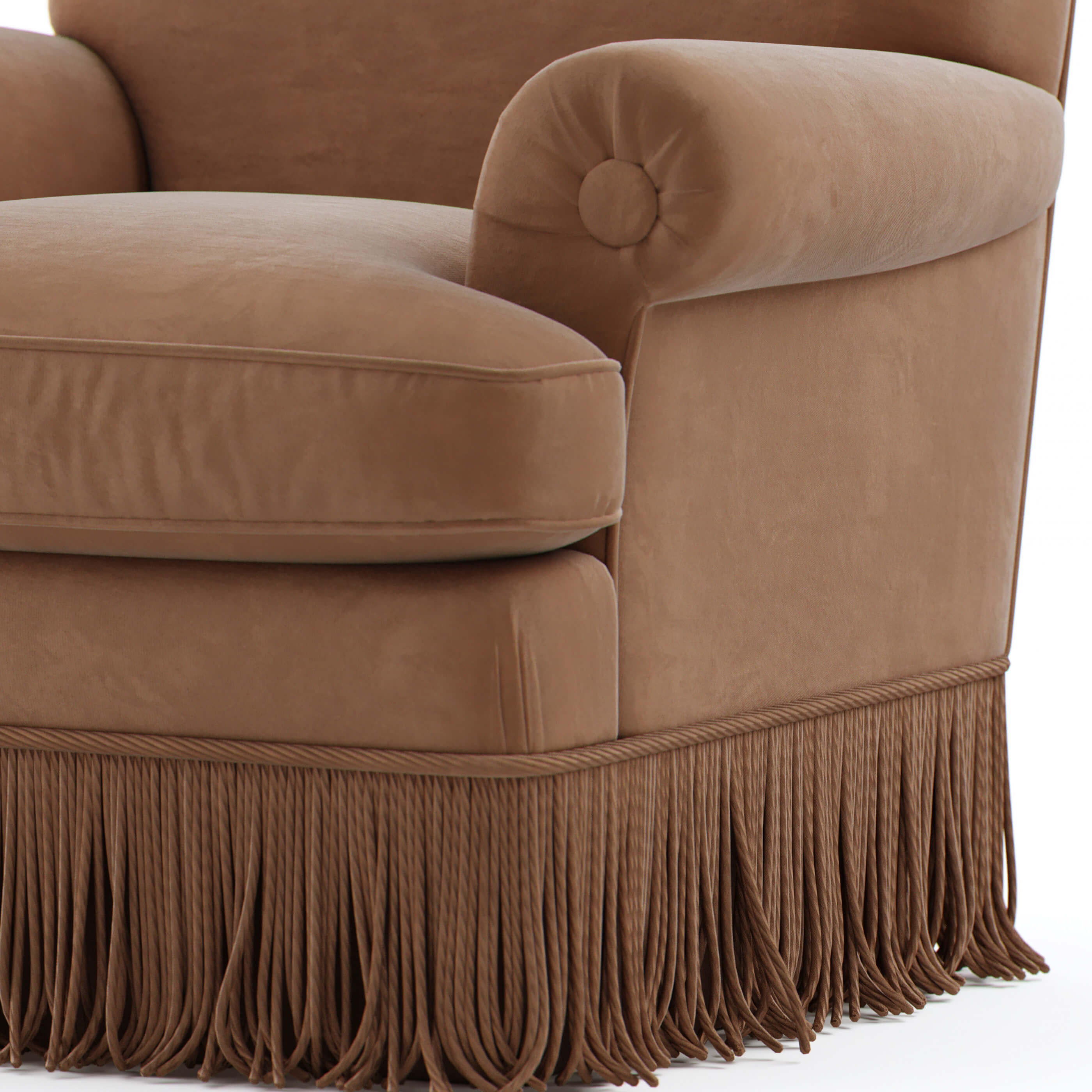 Classic Armchair With Rope Fringe - 3D Model by Katmit