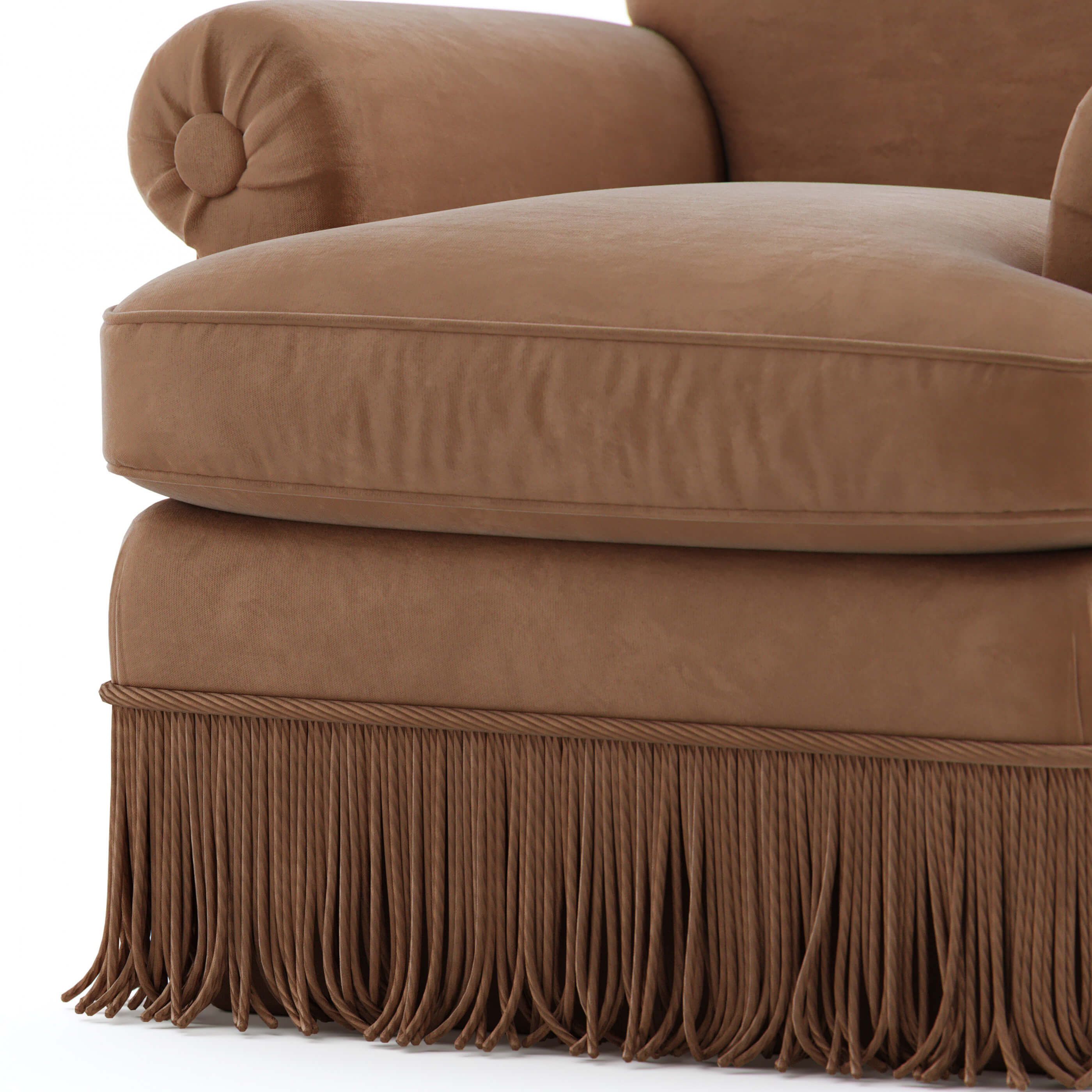 Classic Armchair With Rope Fringe - 3D Model by Katmit