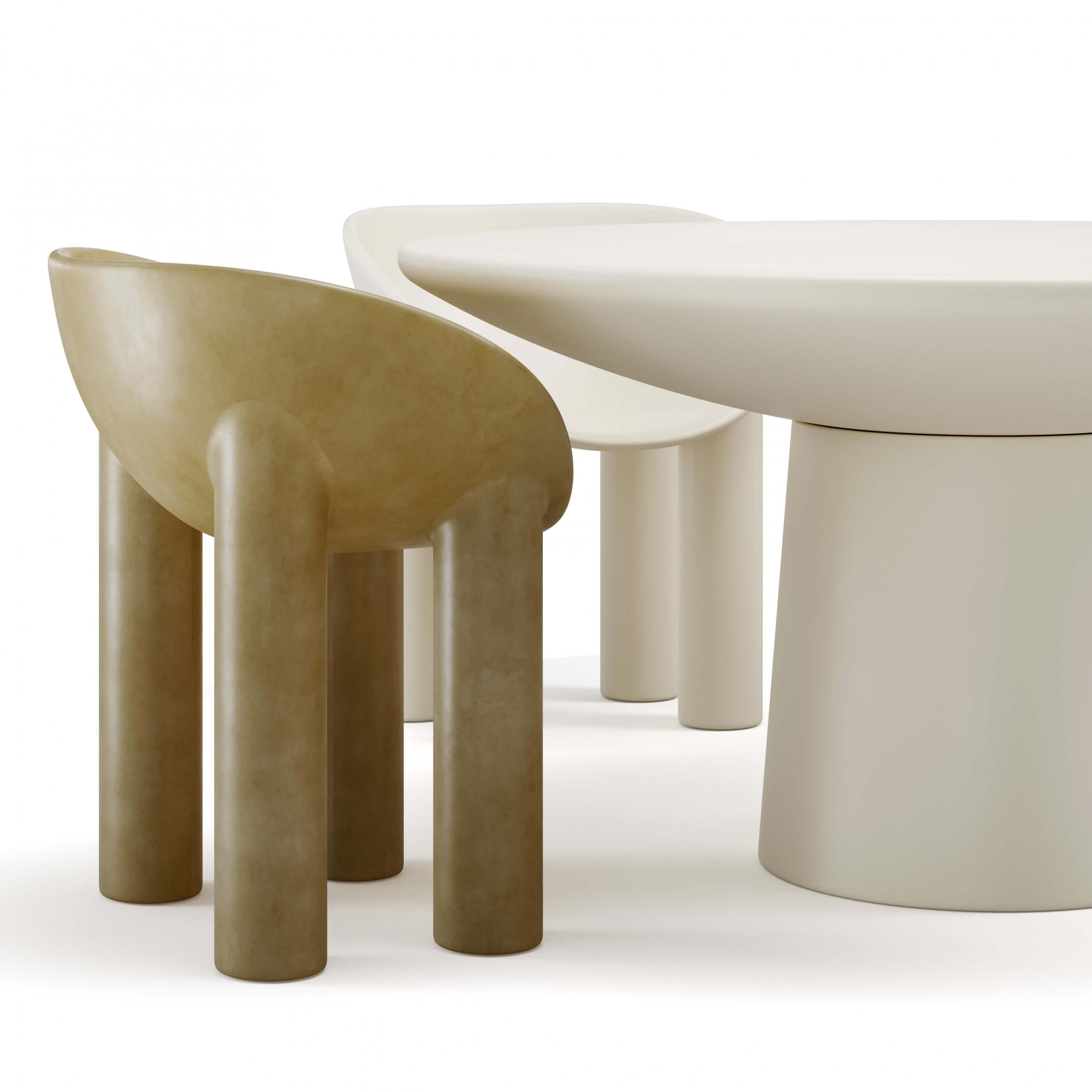 Faye Toogood Roly Poly Dining Set Chair Table - 3D Model by Katmit