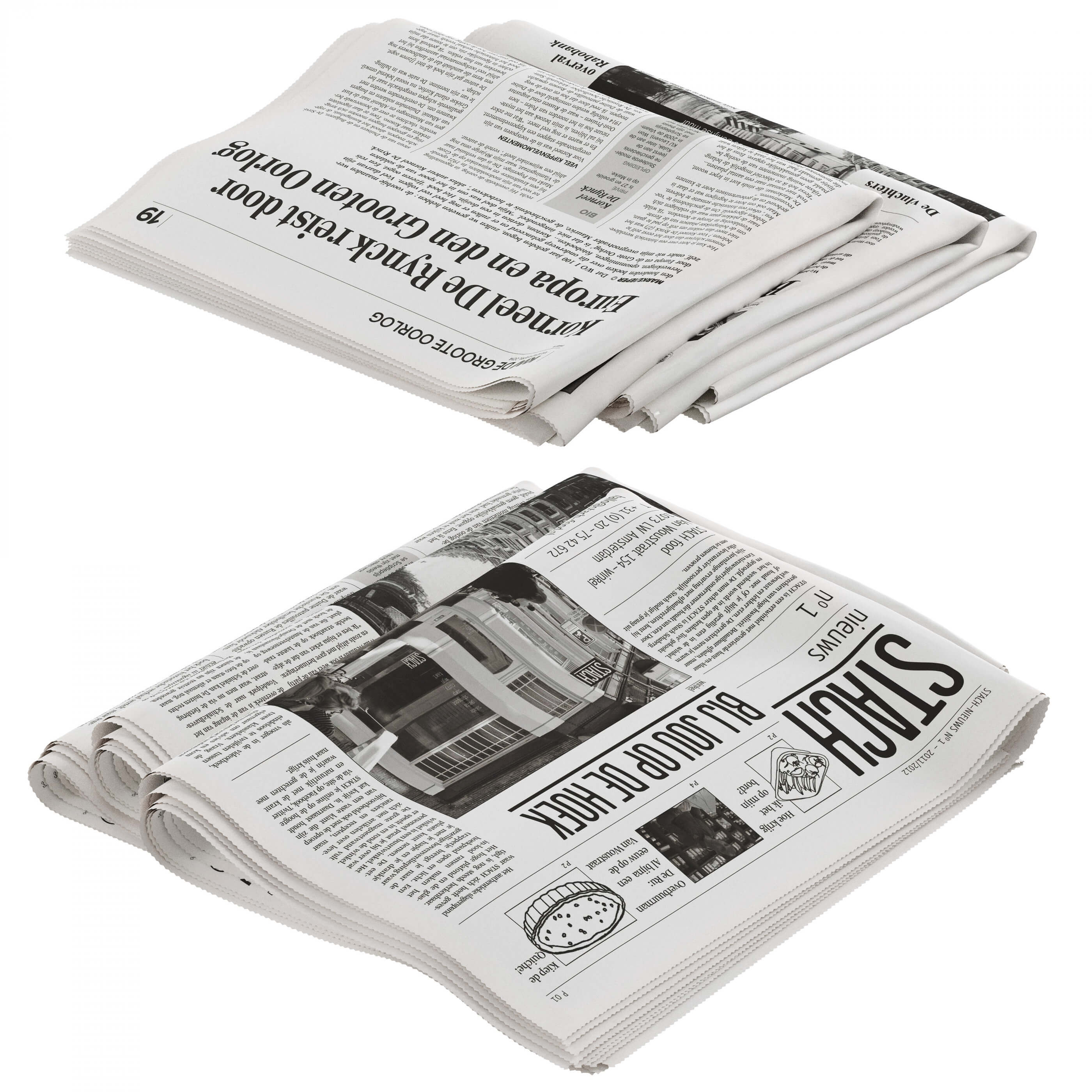 Folded Newspapers Stack Collection - 3D Model by Katmit
