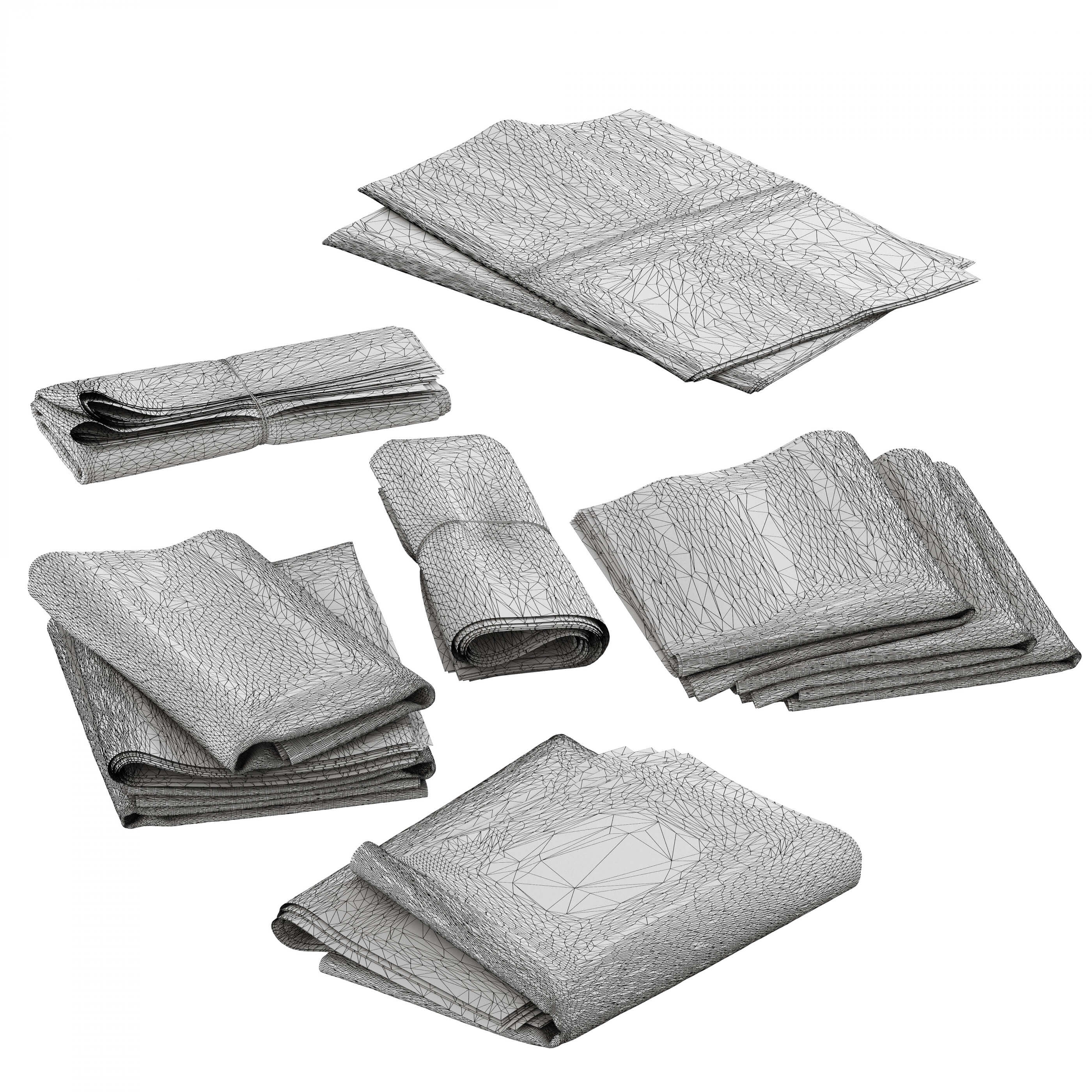 Folded Newspapers Stack Collection - 3D Model by Katmit